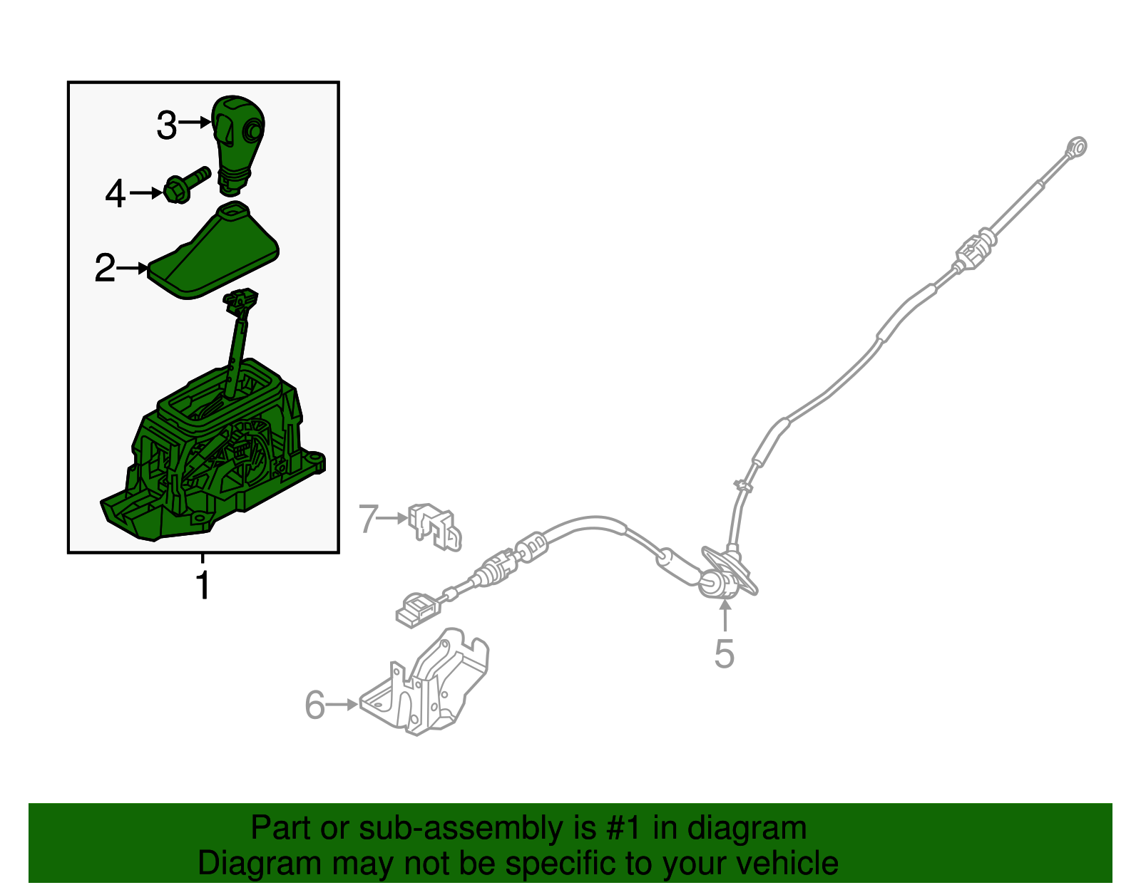 2013-2015 Ford Flex Gear Shift Assembly da8z7210af | TascaParts.com