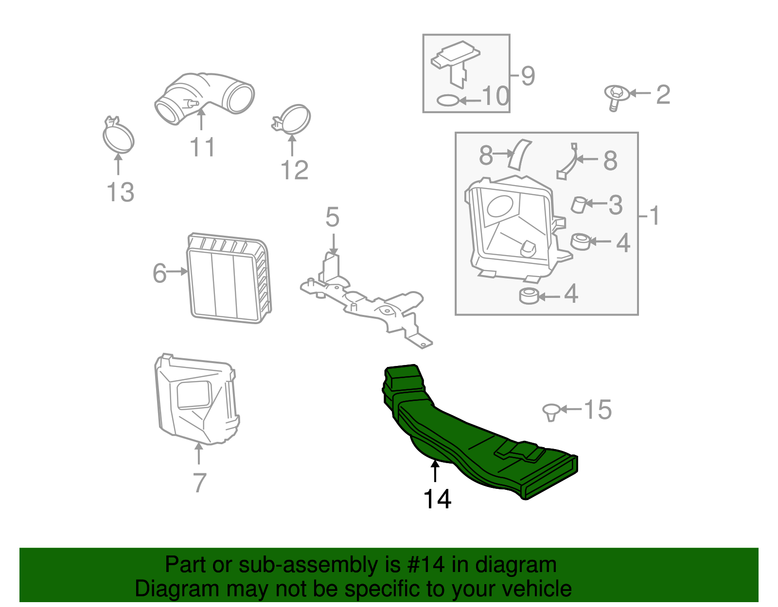 1505A406 - Intake Duct 2007-2013 Mitsubishi Outlander | Mitsubishi ...