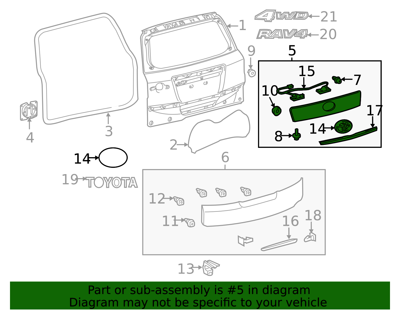 2009-2012 Toyota RAV4 Trim Cover 76801-42130-B1 | Toyota Parts Center
