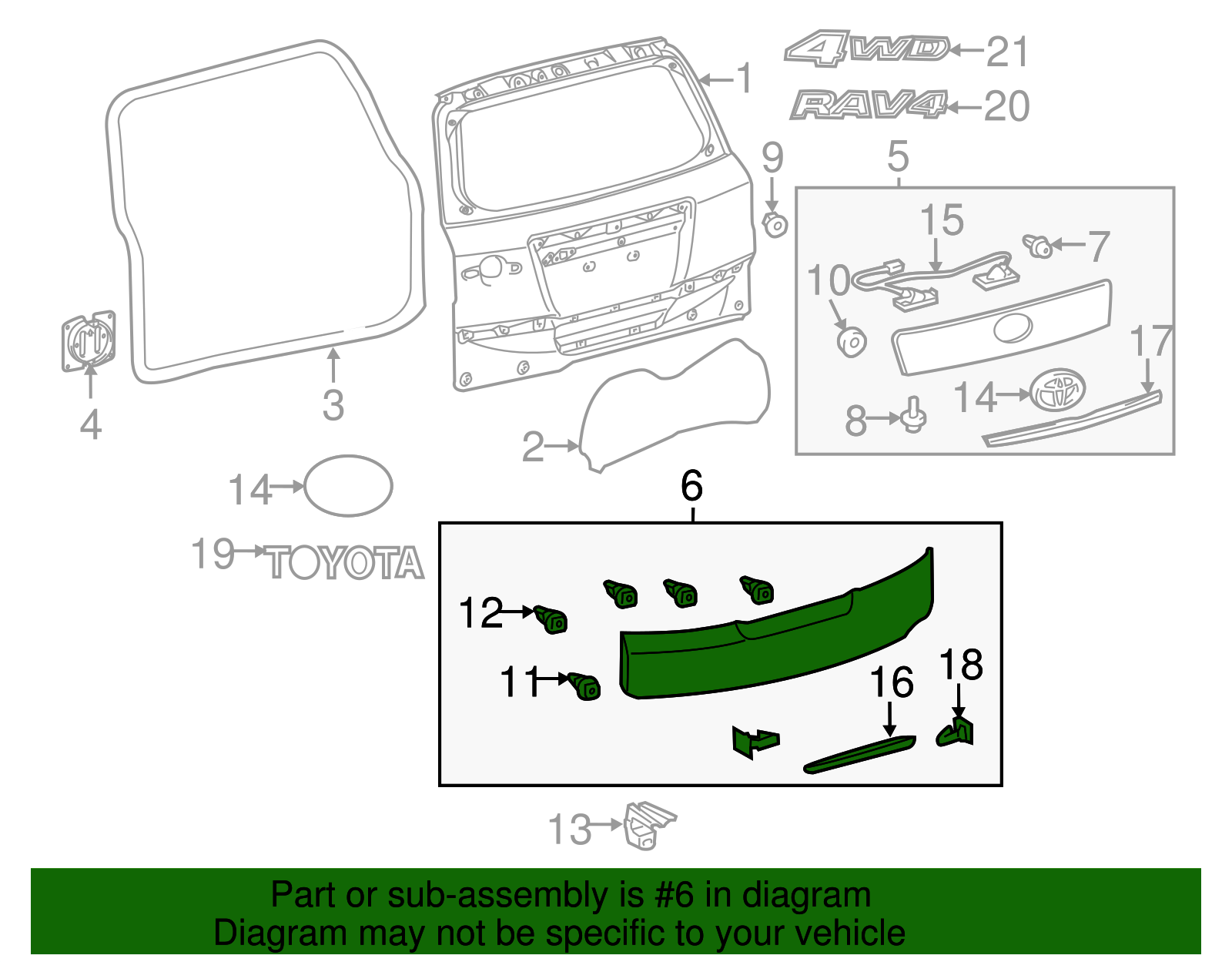 2009-2012 Toyota RAV4 Trim Cover 76802-42110-B0 | Toyota Parts Center