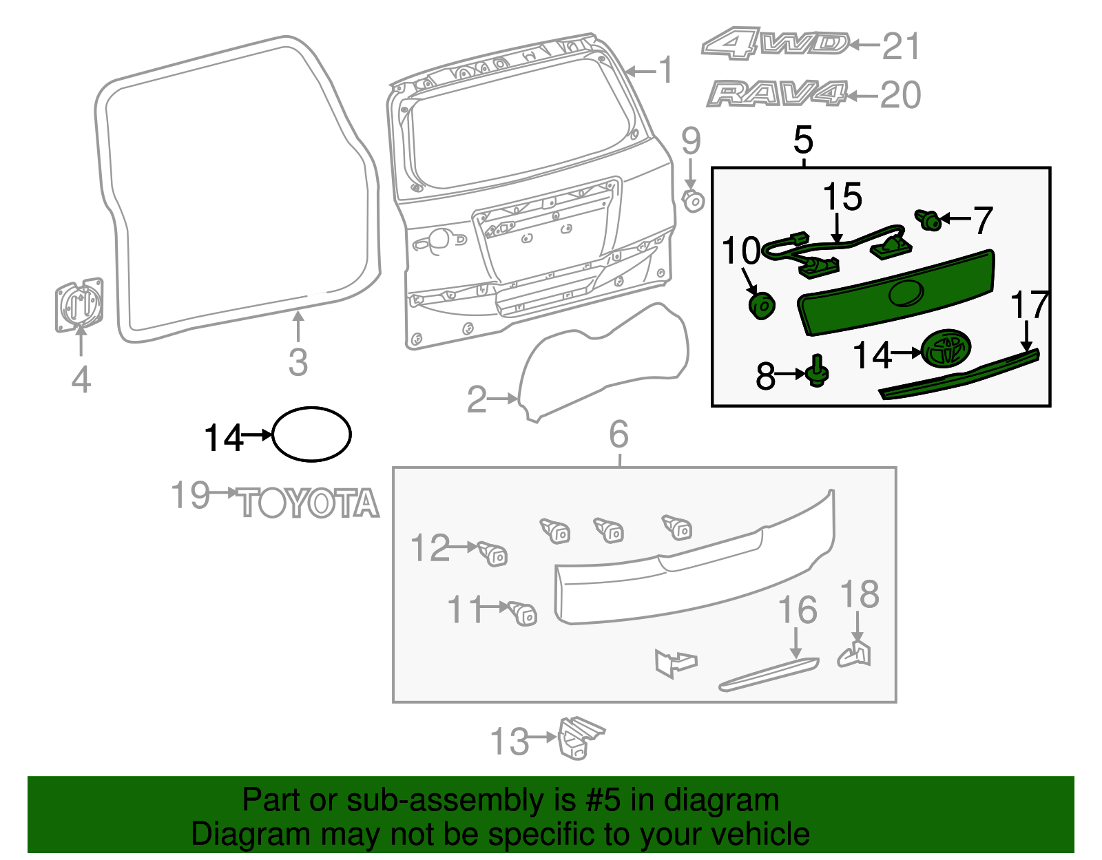 2009-2012 Toyota RAV4 Trim Cover 76801-42130-B1 | Toyota Parts Center