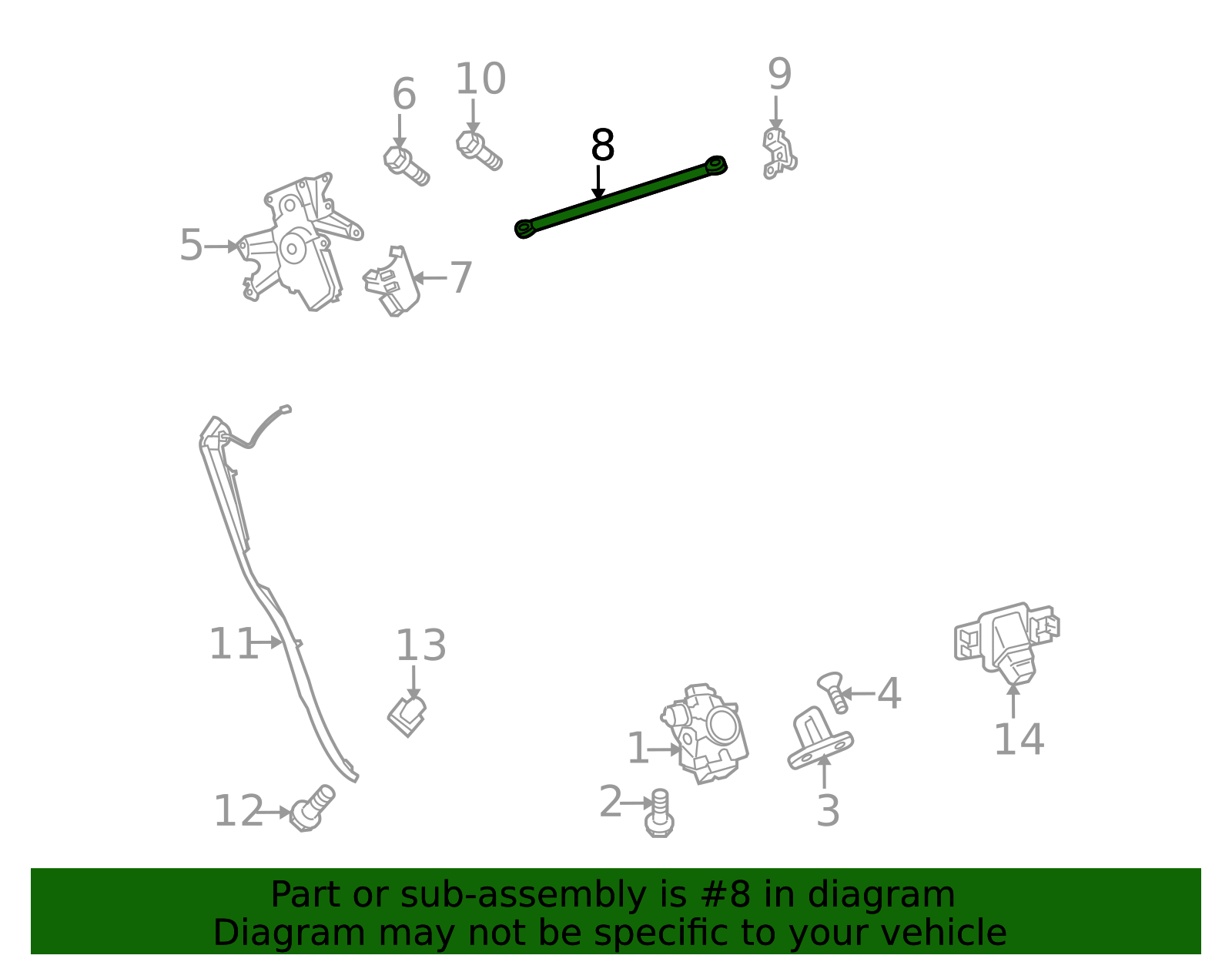 2009-2015 Toyota Venza Control Rod 85475-0T010 | Toyota Parts Express
