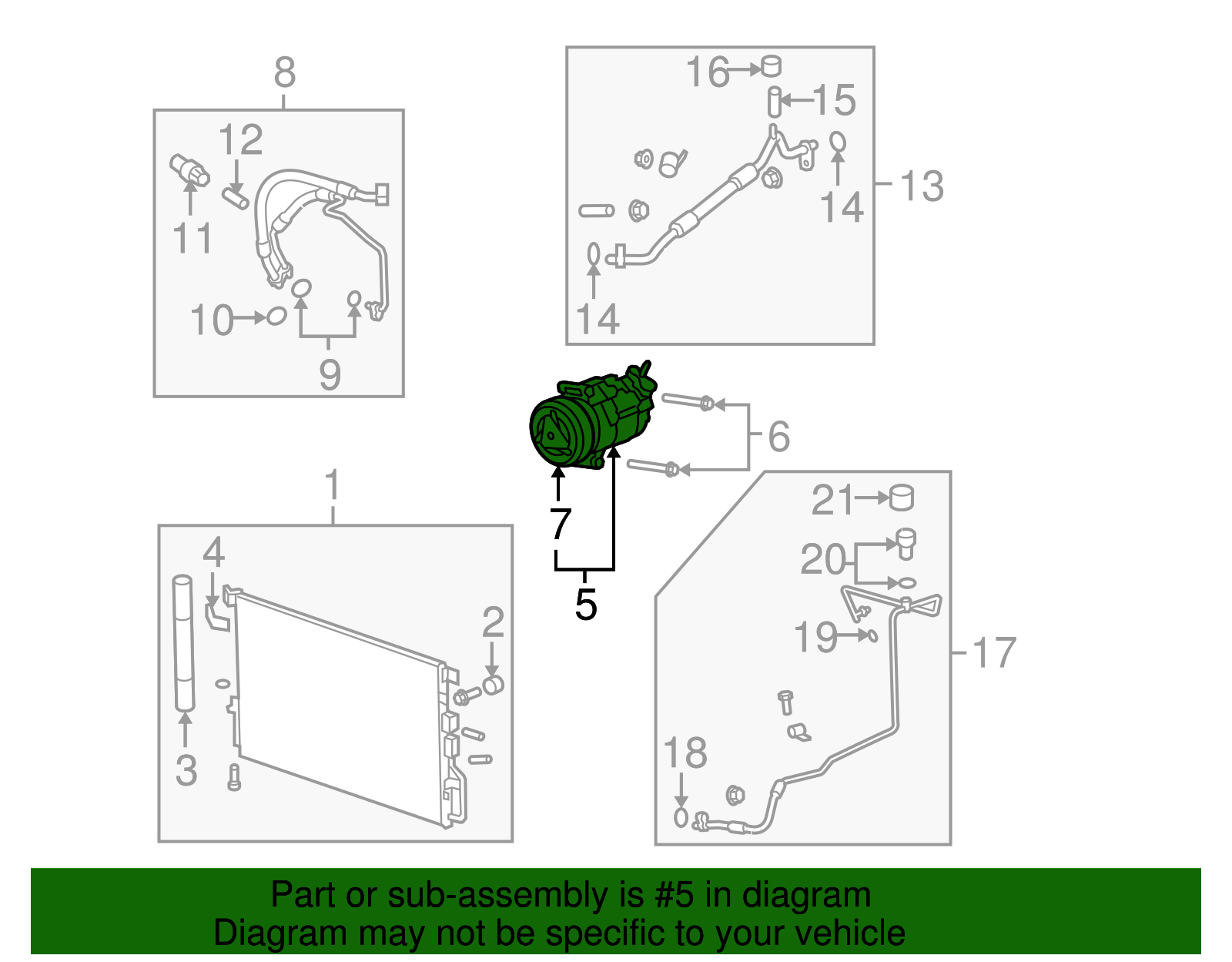 2010-2011 GM Air Conditioning Compressor and Clutch Assembly 22853050 ...