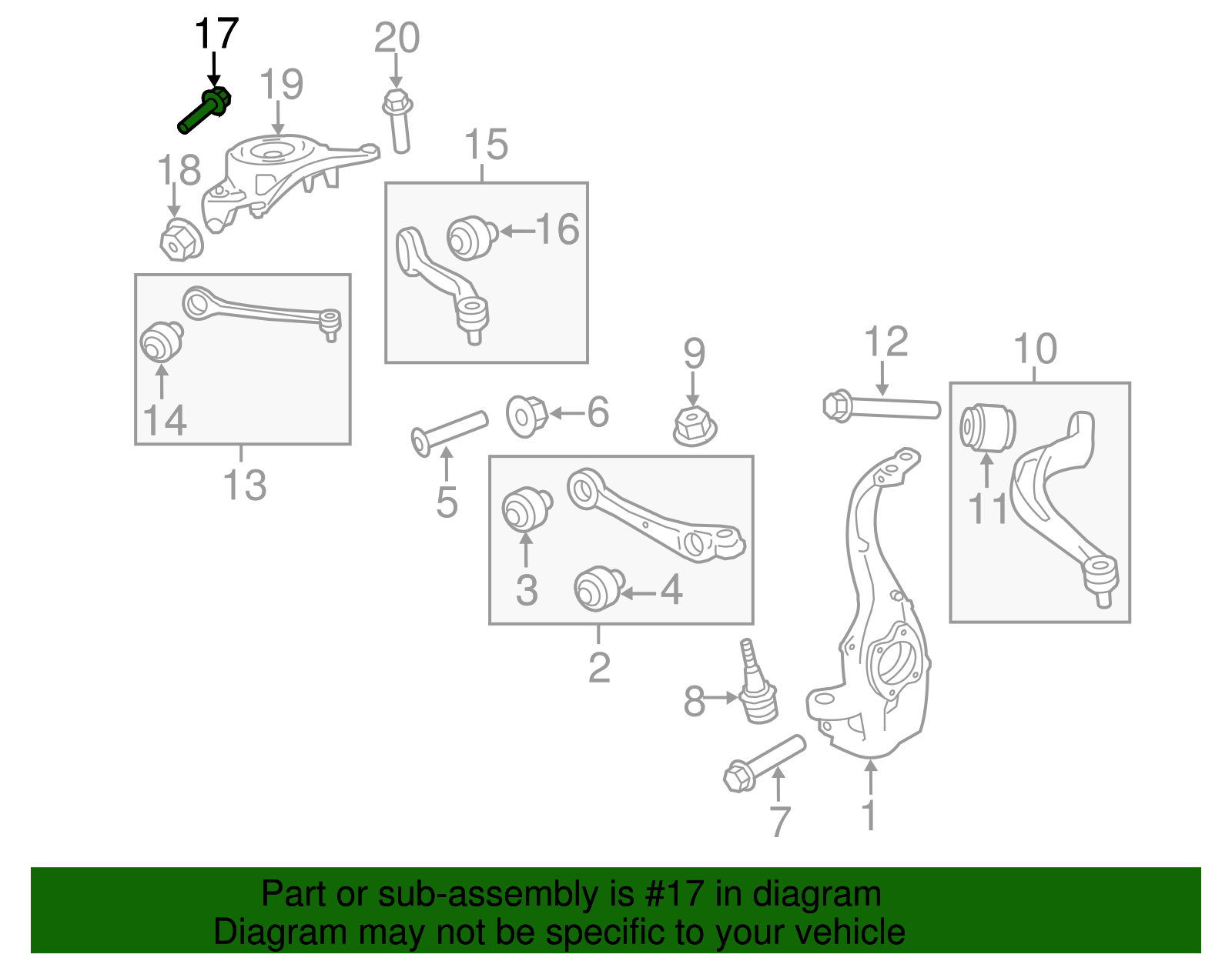 1998-2017 Audi Ft Upper Control Arm Mount Bolt N-104-253-02 | OEM Parts ...