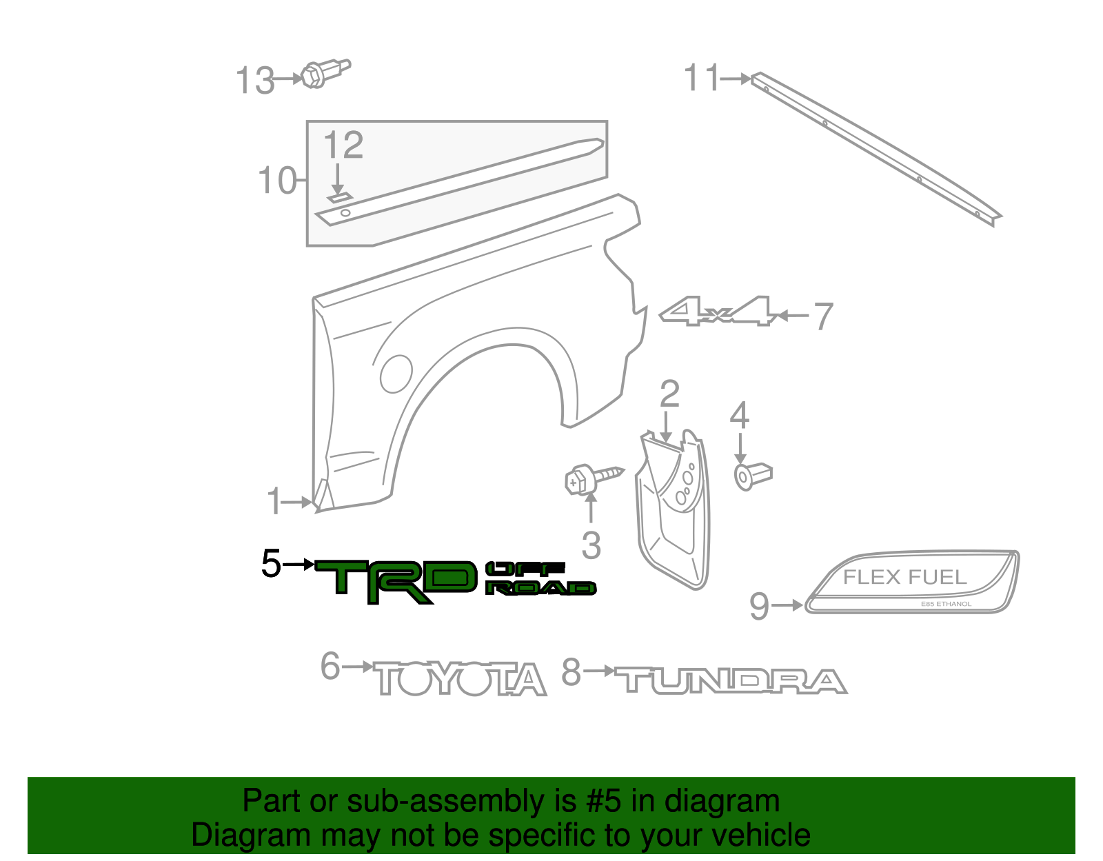 2007-2013 Toyota 2007-2013 Toyota - Decal 75996-0C050-A1 | Sparks Parts