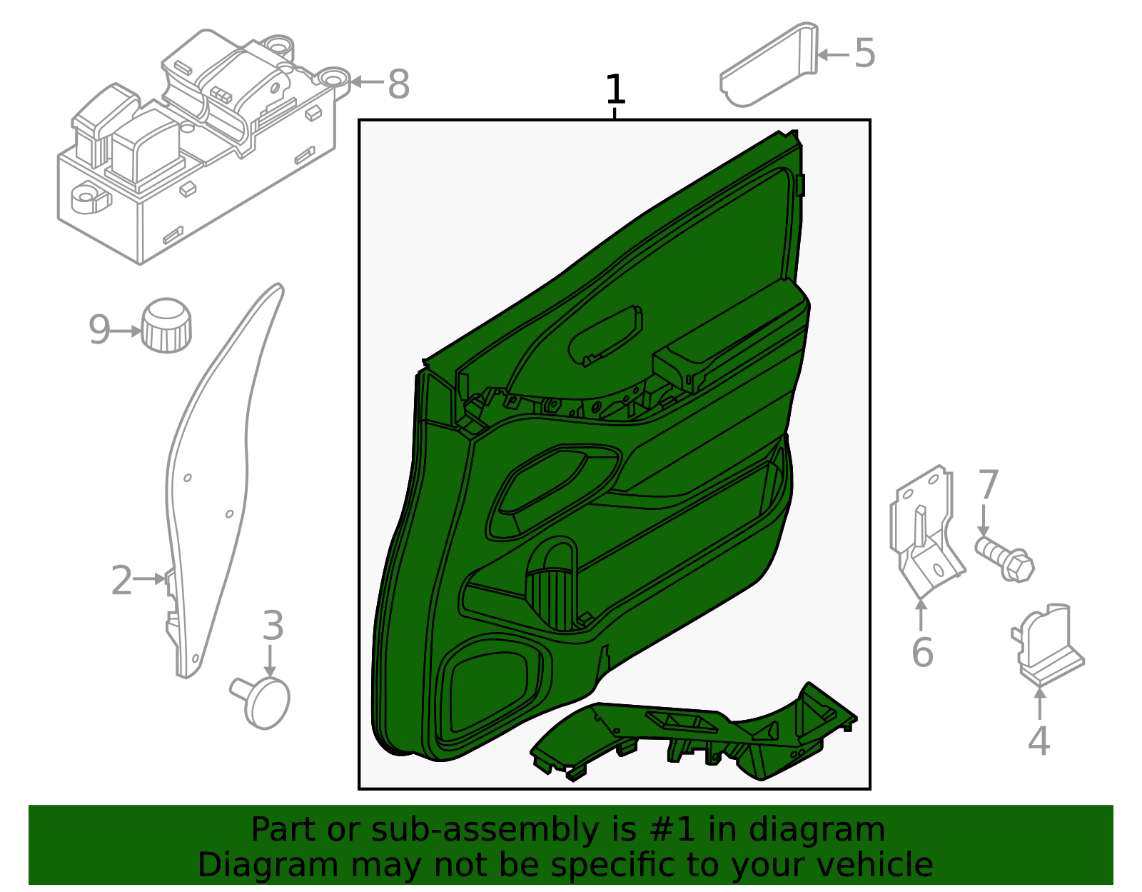 80901-9BU3C - Door Interior Trim Panel Official Nissan Parts Store