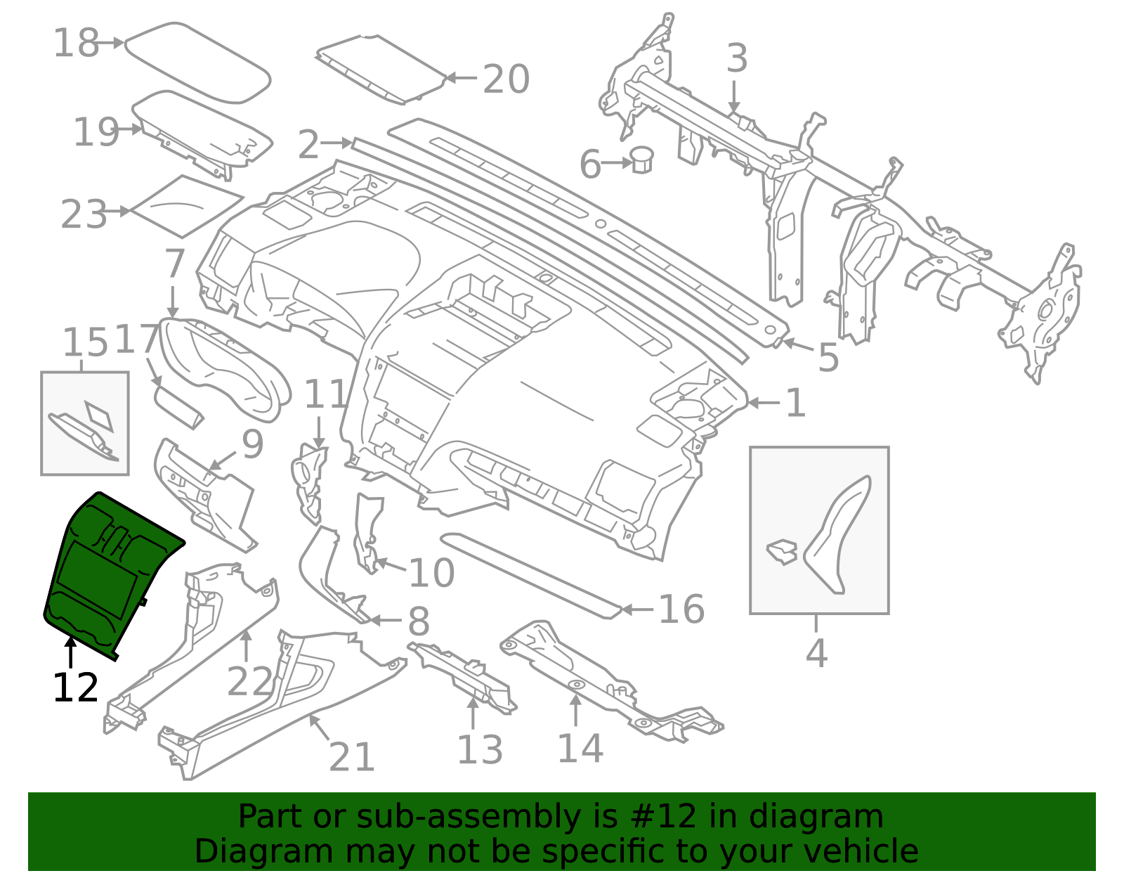 66065FJ030 - 2015-2018 Subaru - Center Bezel | OEM Subaru Parts Center