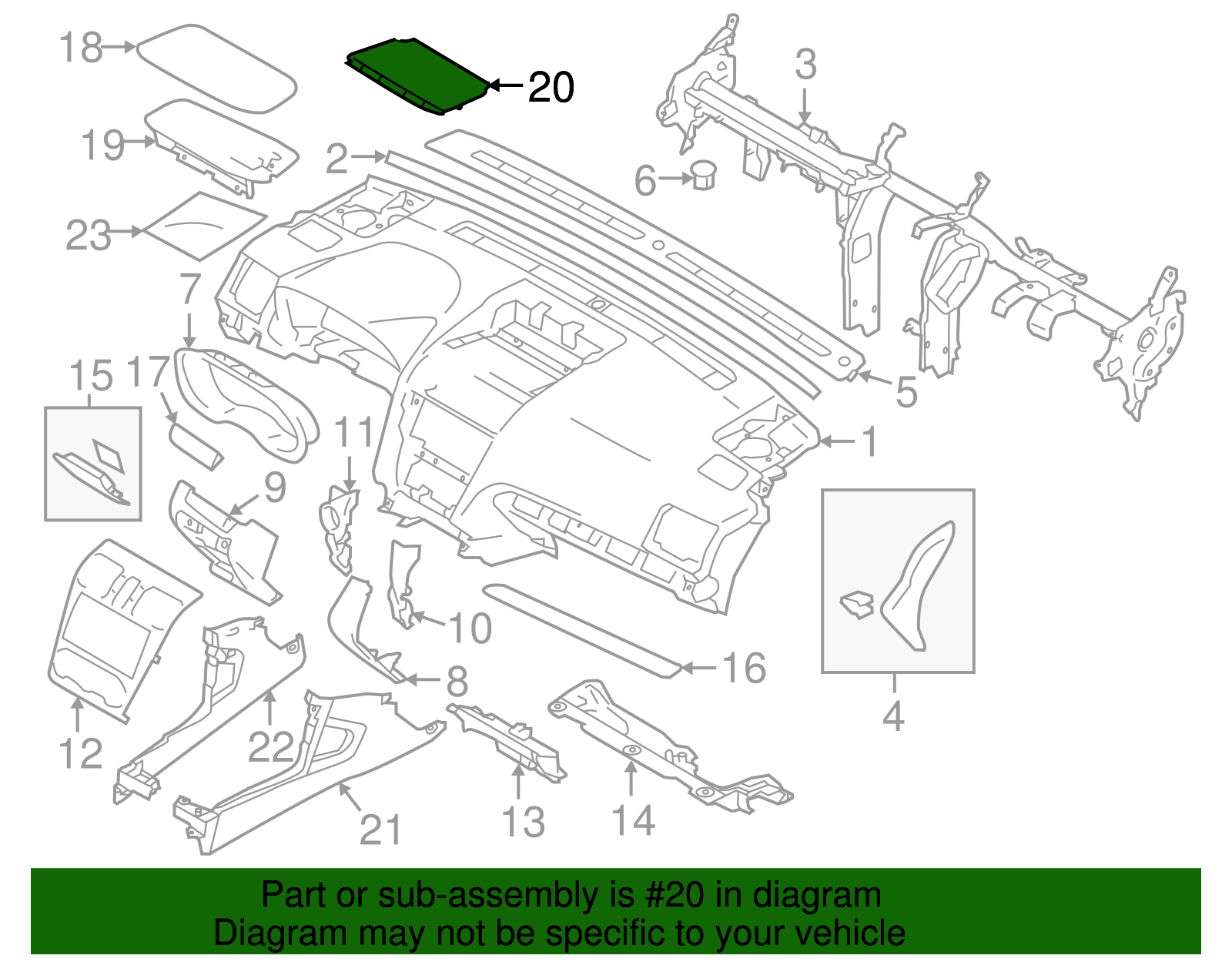 2012-2018 Subaru Upper Cover 66241FJ000 | Quick Subaru Parts