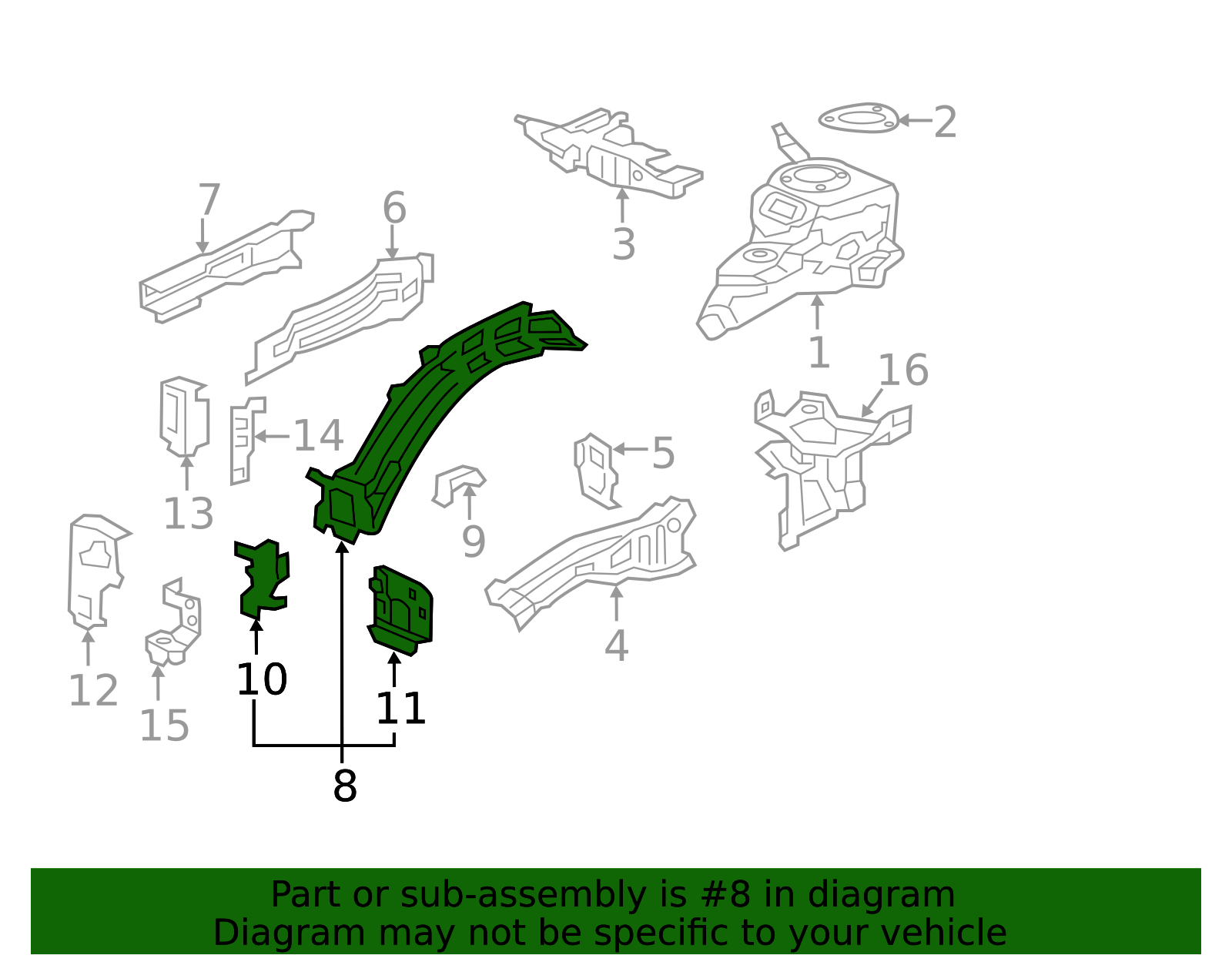04684-TGG-A00ZZ - Upper Rail Assembly 2017-2021 Honda Civic | Honda ...