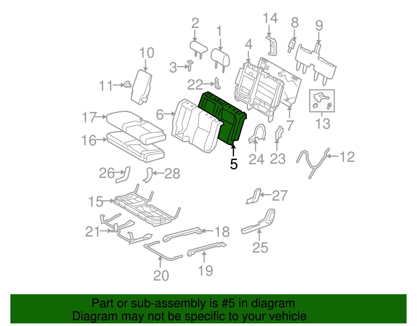 2007-2013 Toyota Tundra Seat Back Pad 71652-0C060 | Toyota Parts Center