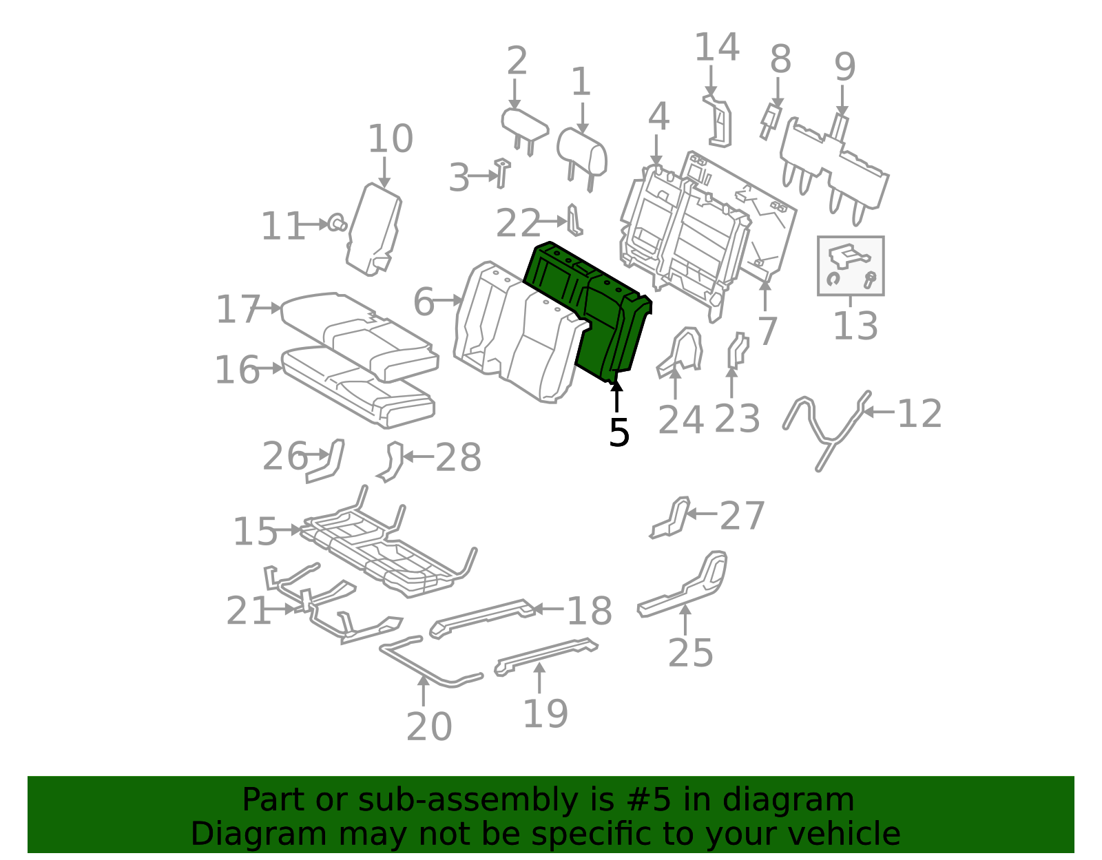 2007-2013 Toyota Tundra Seat Back Cushion 71652-0C060 | Toyota Parts Center