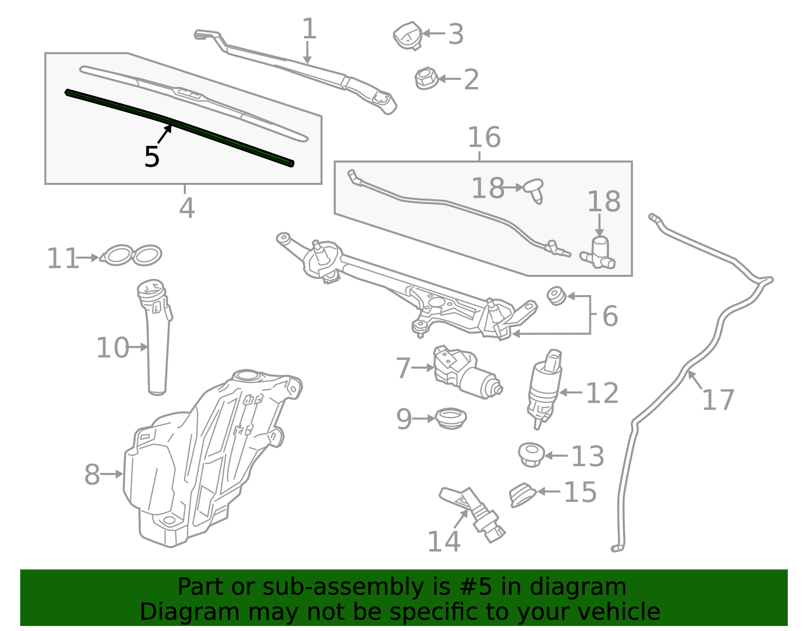 20980554 - Passenger Side Windshield Wiper Blade, 19 in 2013-2020 ...