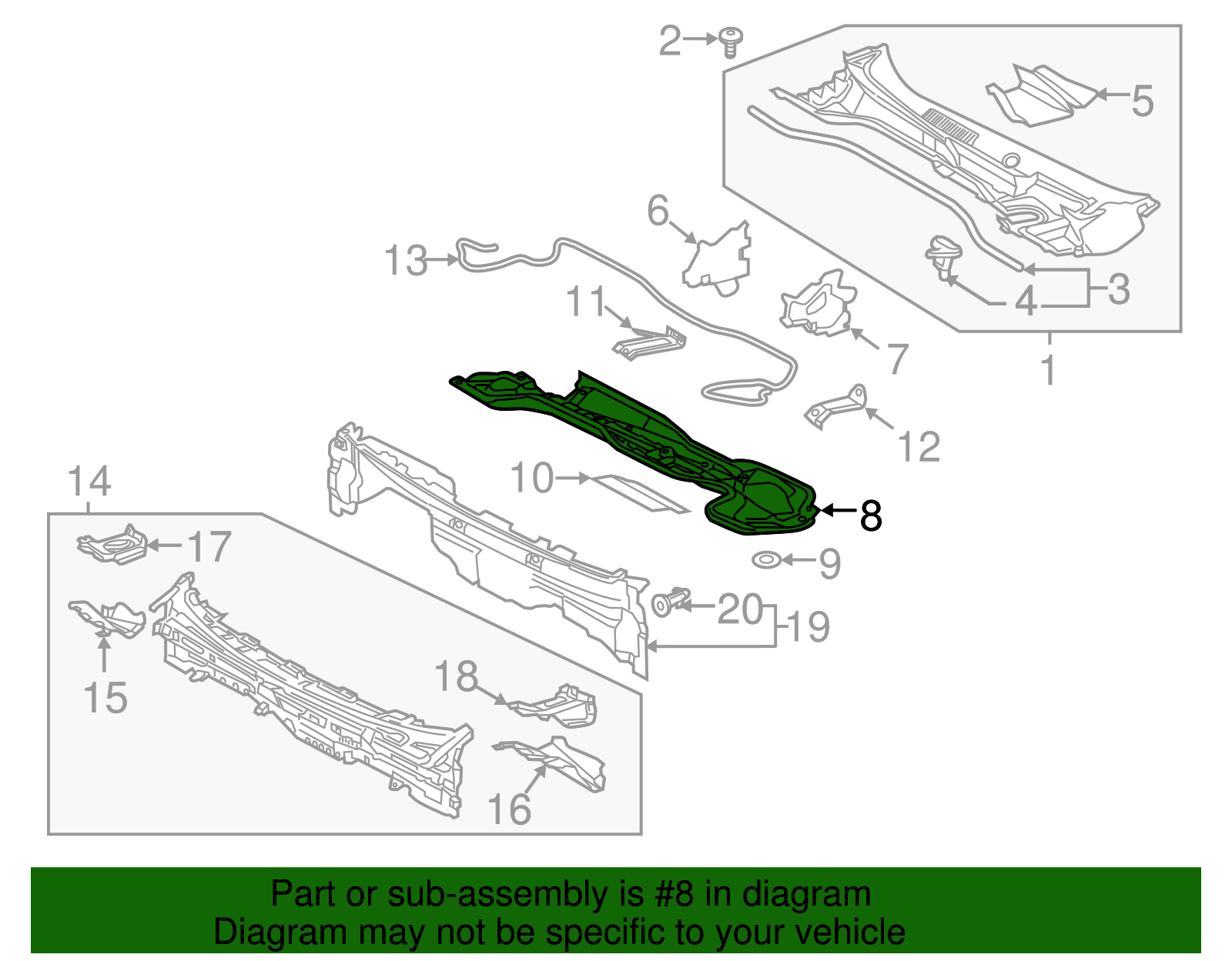 55701-10290 - Cowl Top Panel 2018-2022 Toyota C-HR | Bam Wholesale Parts