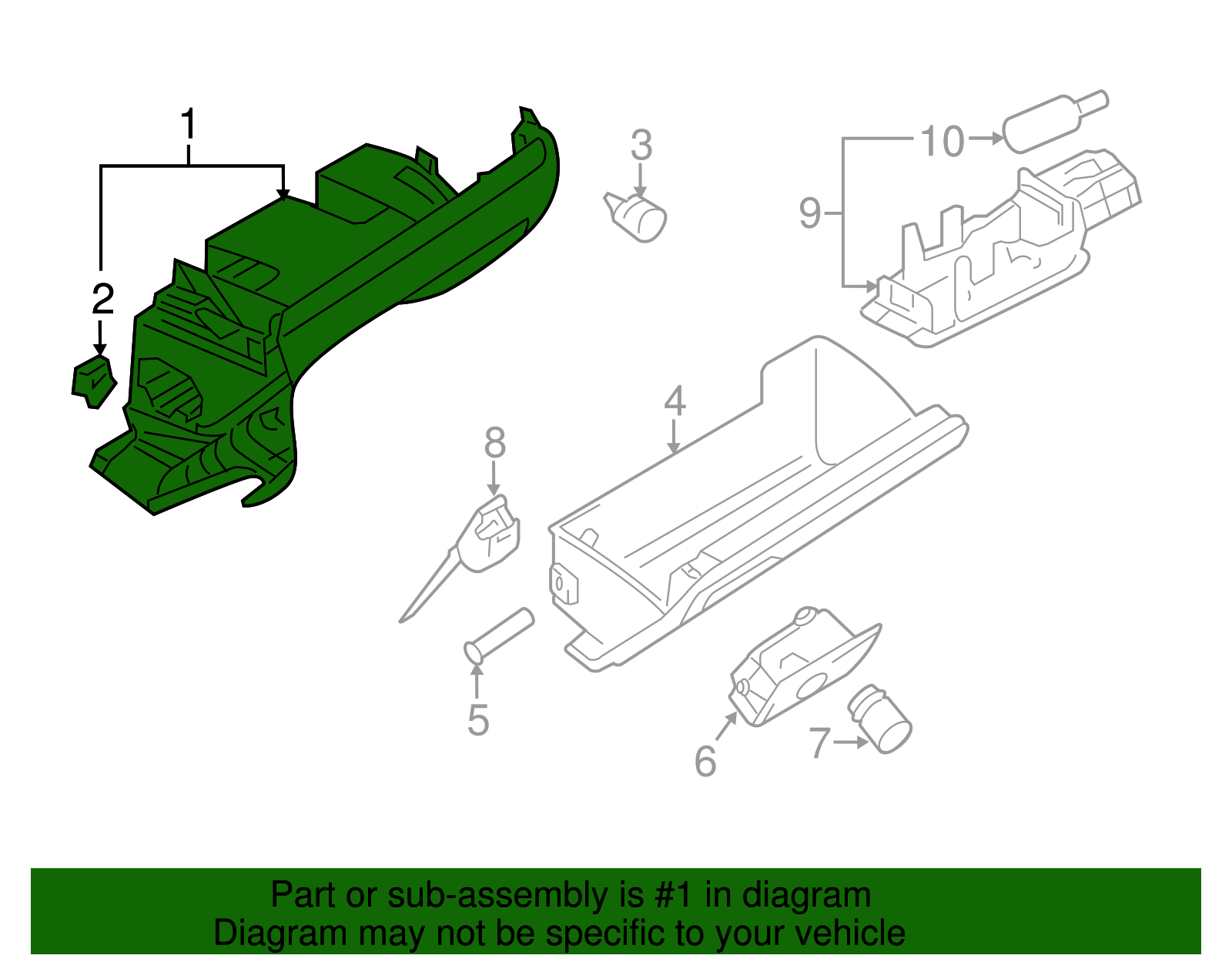 5C7-857-097-AH-82V - Glove Box Frame 2015-2018 Volkswagen Jetta ...