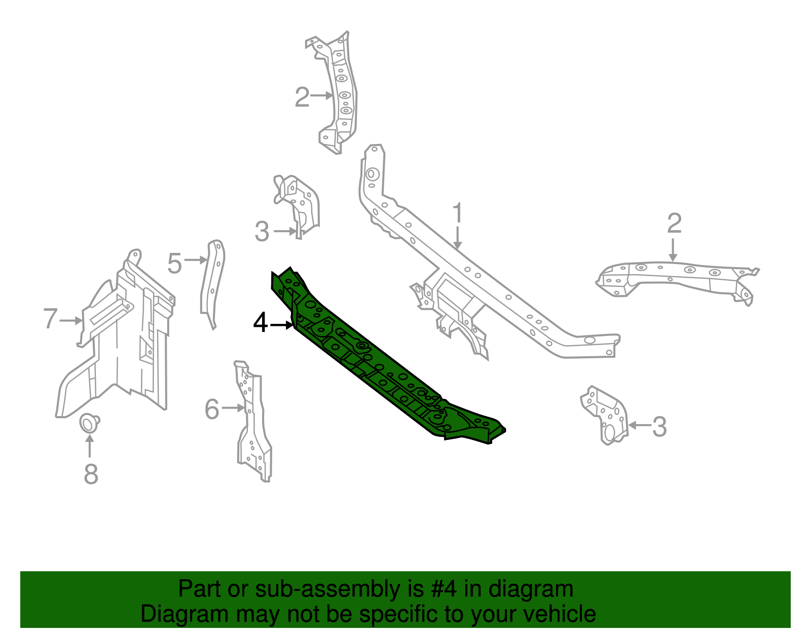 2013-2014 Nissan Sentra Lower Tie Bar F2530-3SHMA | Nissan Parts Central