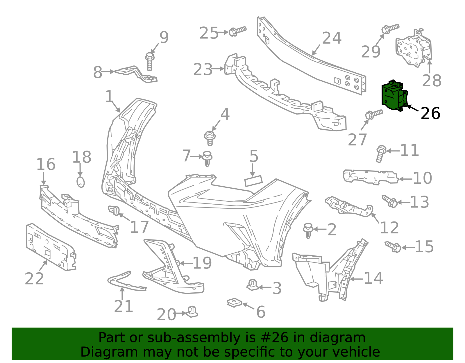 52140-78010 - Bumper Bracket For 2015-2021 Lexus | Lexus OE Parts