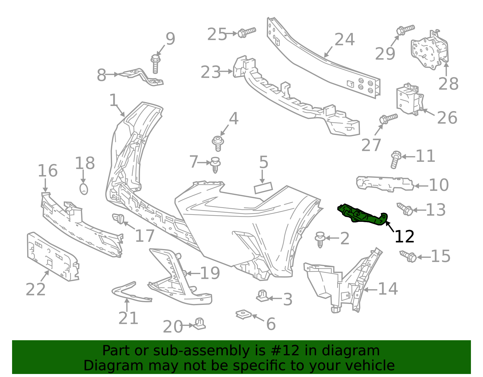 2015-2021 Lexus Bumper Cover Support Rail 52536-78010 | OEM Parts Online