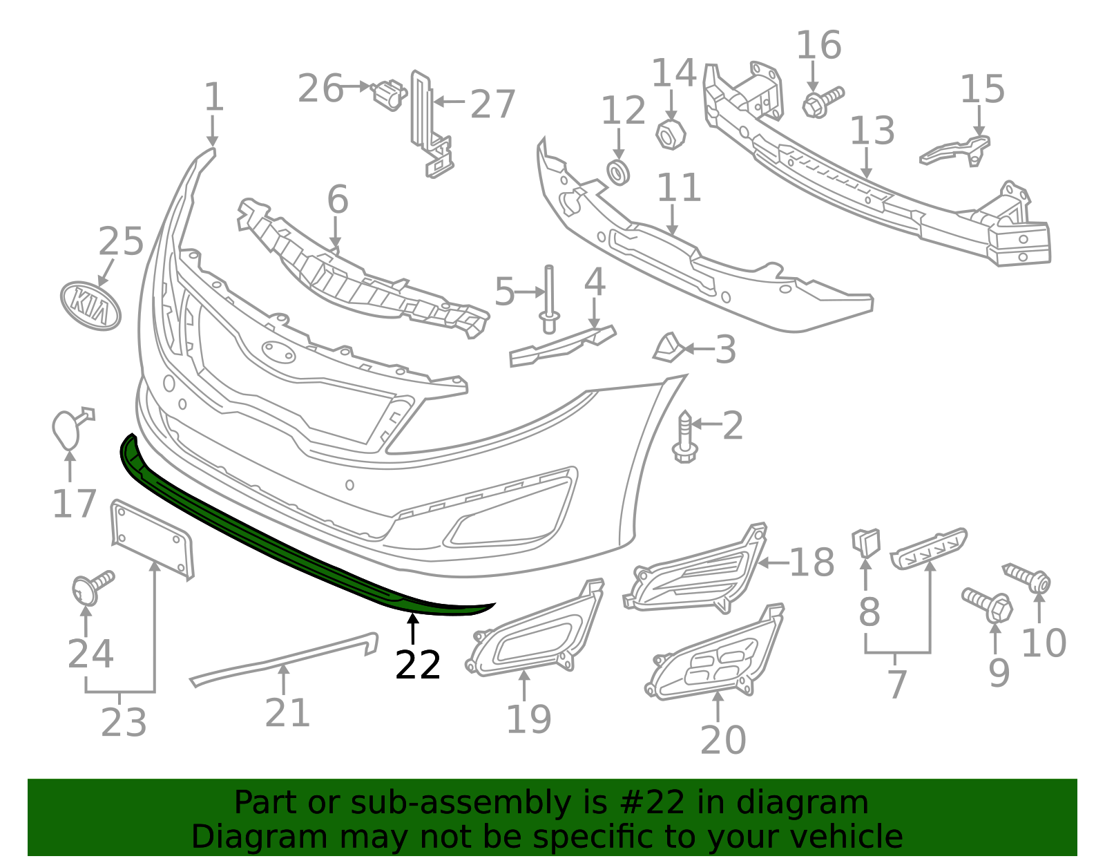 2014-2015 Kia Optima Lower Deflector 86591-2T500 | OEM Parts Online