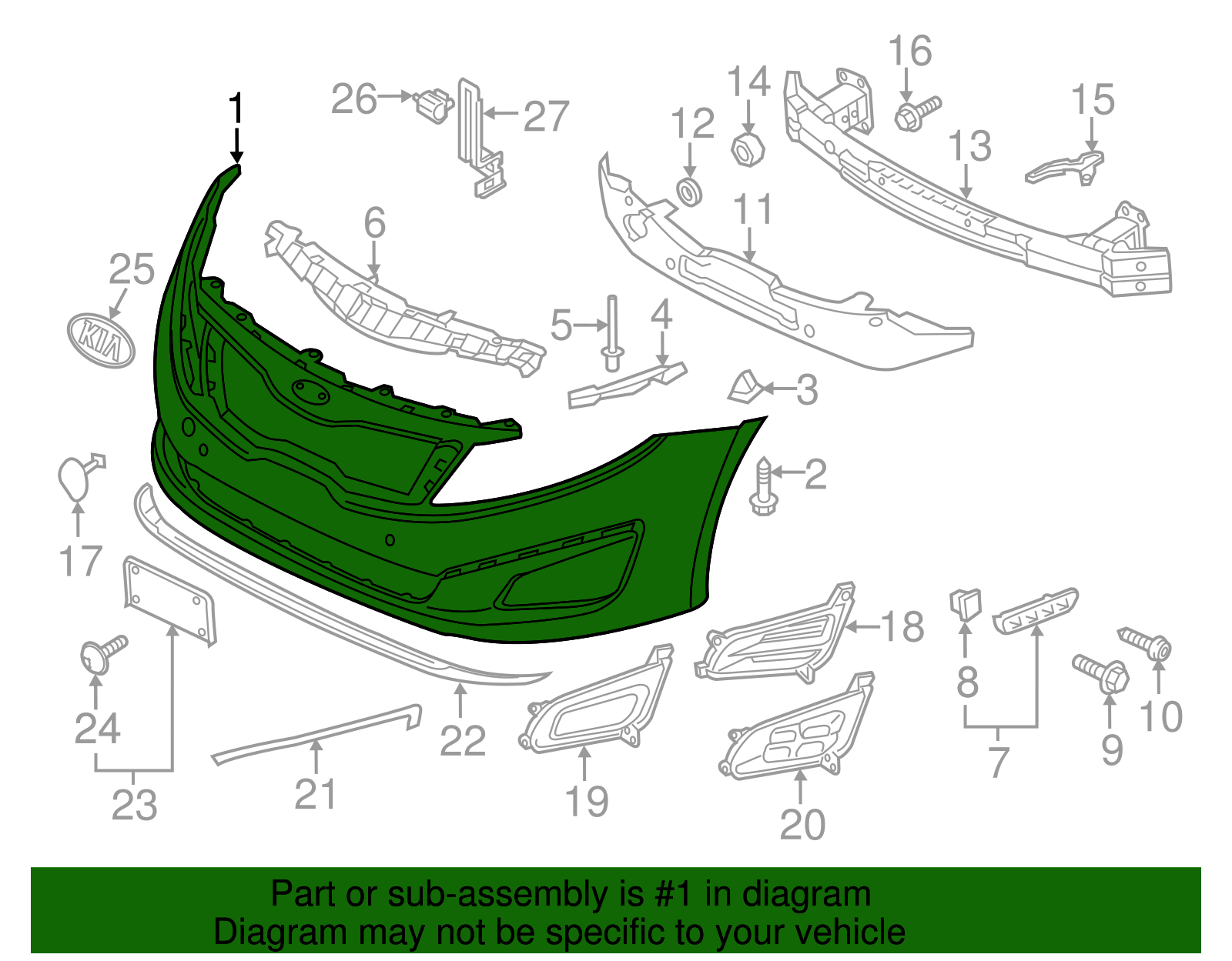 2014-2016 Kia Optima Bumper Cover 86511-4U500 | Kia Parts Online