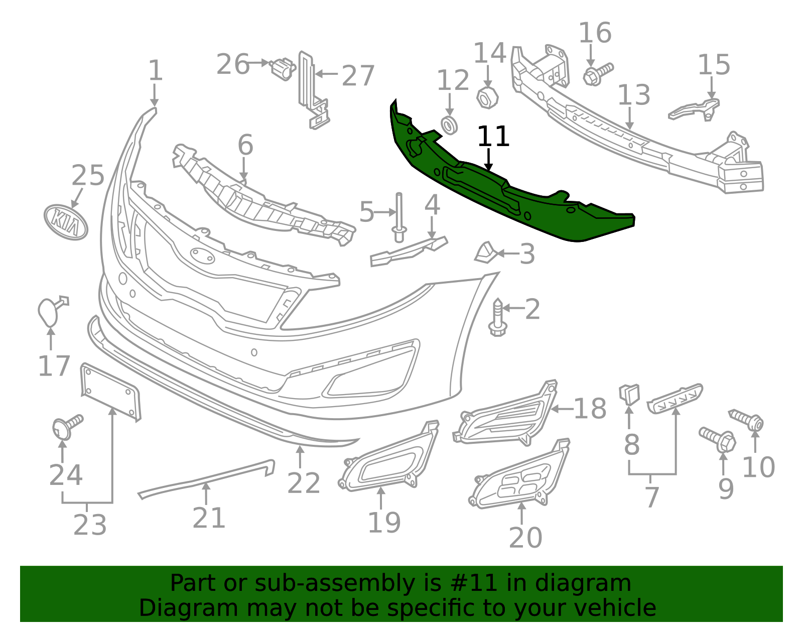 86520-2T510 - Bumper Impact Absorber 2014-2015 Kia Optima | Kia.Parts Store