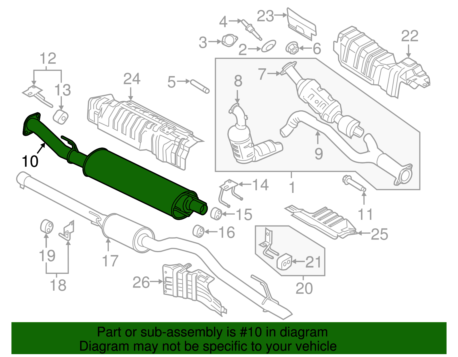 2015-2019 Ford Muffler & Pipe CK4Z-5230-D | Varsity Ford