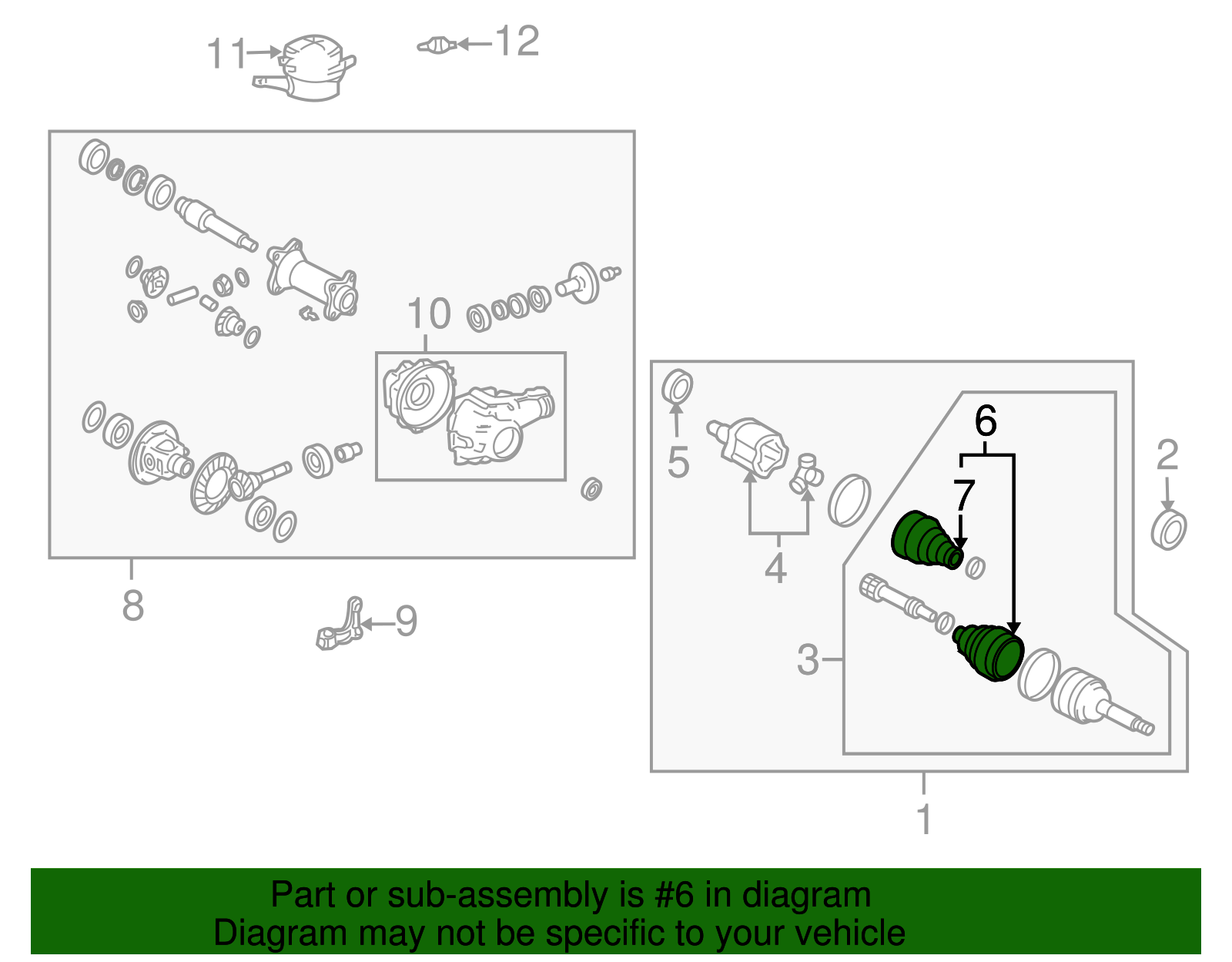 Genuine Toyota CV Axle Boot Kit part# 04438-35062 for 1996-2002 Toyota ...