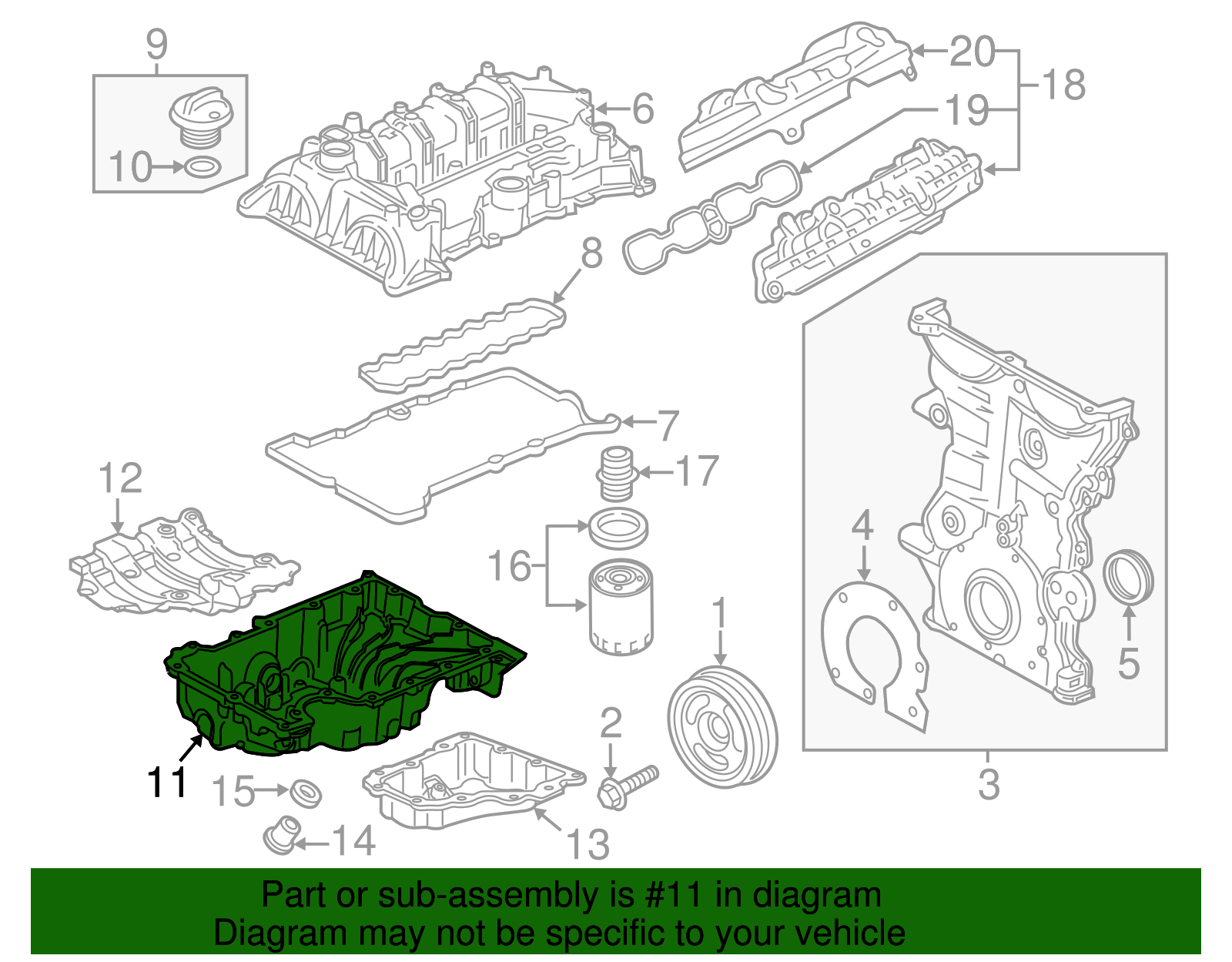 2016-2025 GM Upper Oil Pan 25206258 | Capital Chevy Parts