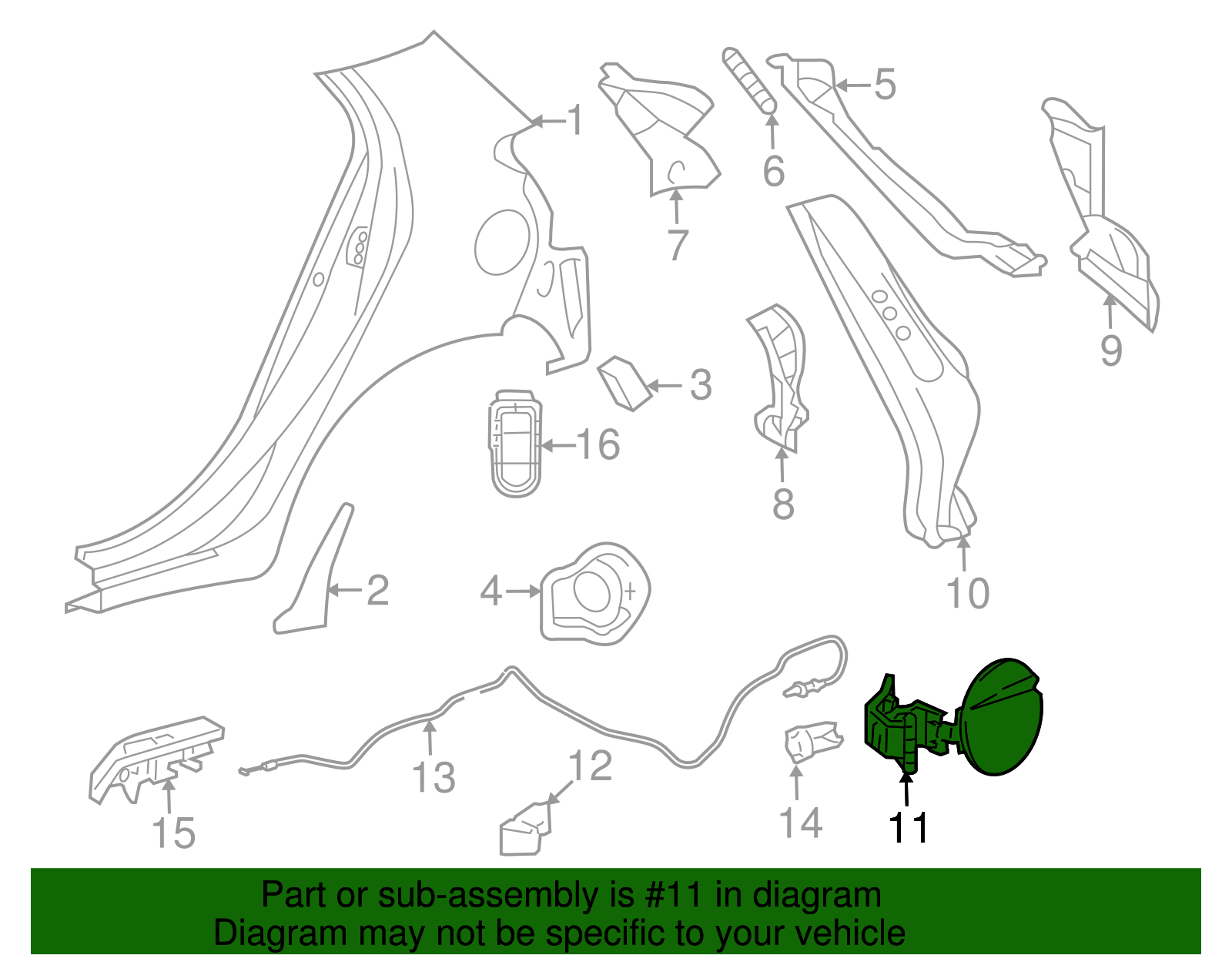 2016-2018 Toyota Yaris Fuel Door 77350-52220 | Toyota Parts Center