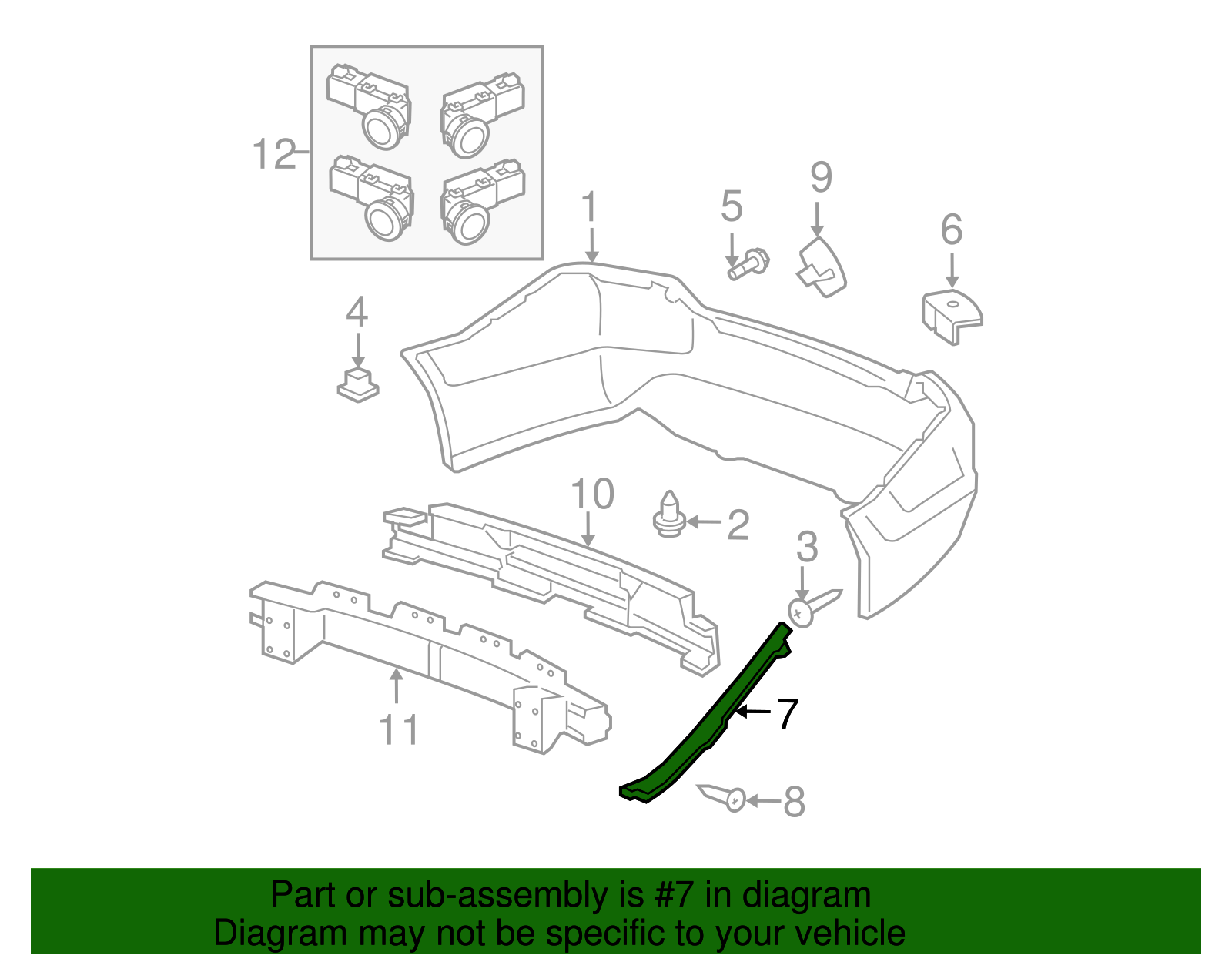71598-TA0-A00 - 2008-2012 Honda Accord - Spacer L Rear Bumper Side ...