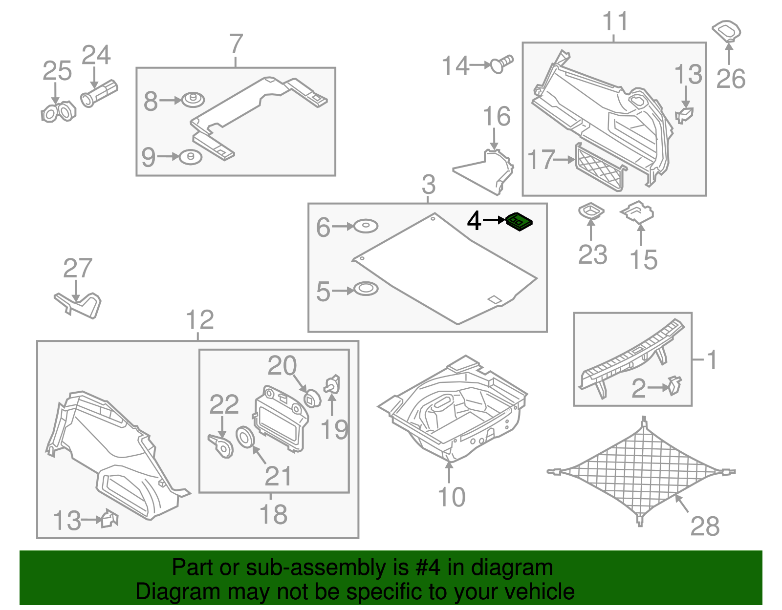 2002-2025 Audi Cargo Cover Handle 8E5-863-638 | Audi USA Parts