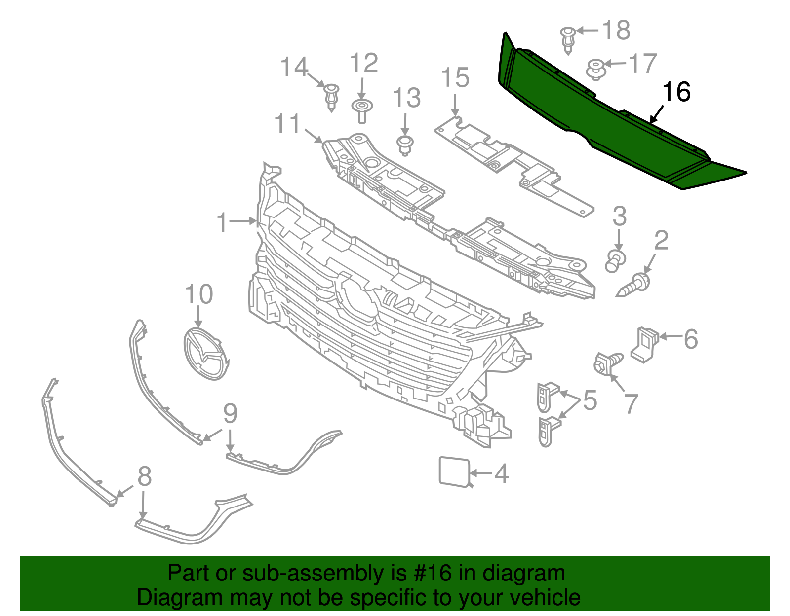 2017-2018 Mazda 3 Grille Cover B63B-50-033A-64 | Mazda-Parts