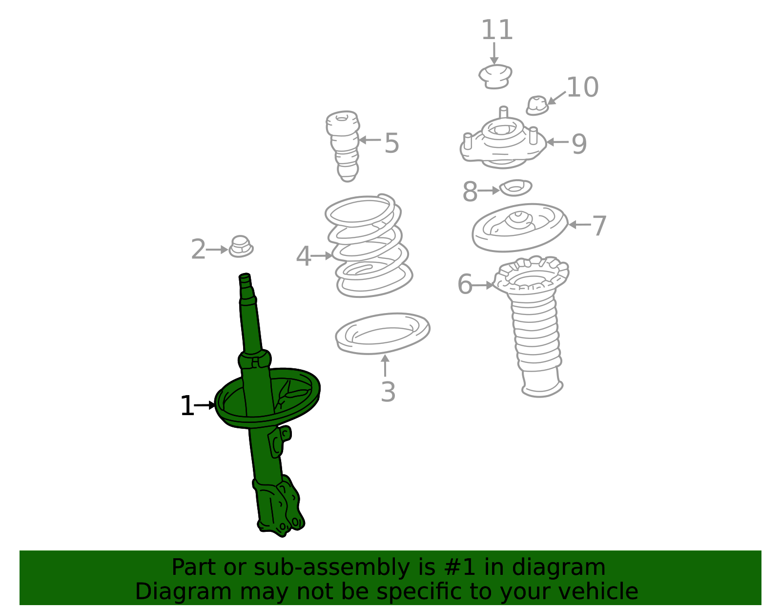 2017-2019 Toyota Corolla Suspension Strut 48520-8Z155 | OEM Parts Online