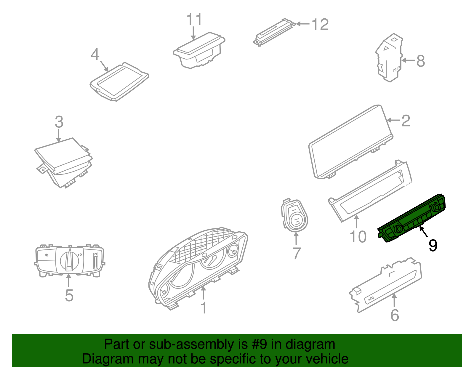 64119287337 - 2012-2014 BMW Heater Control (64-11-9-287-337) | BMW of ...