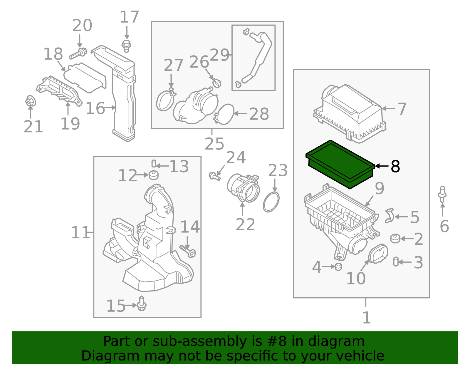 28113-H8100 - Air Filter 2018-2022 Hyundai Accent | Hyundai OEM Part