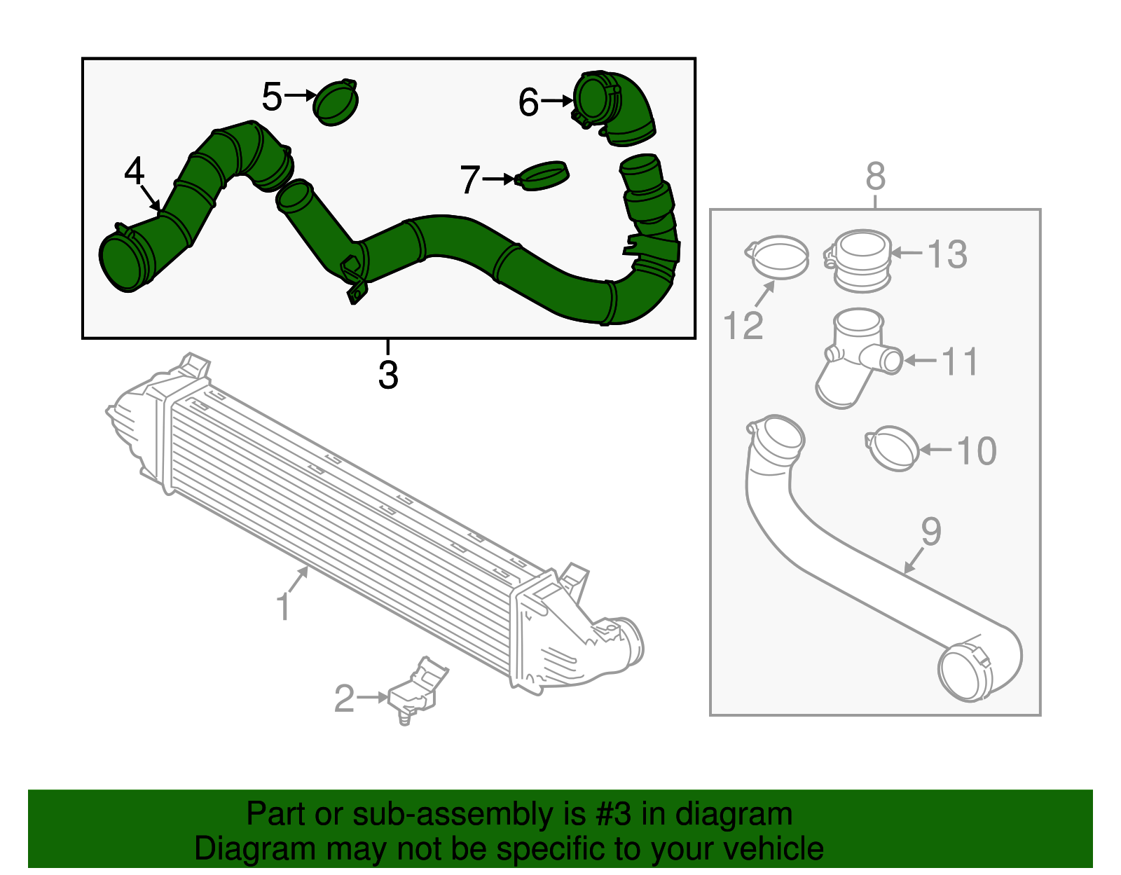Genuine OEM Air Inlet Tube Part# LR038316 Fits 2012-2013 Land Rover ...