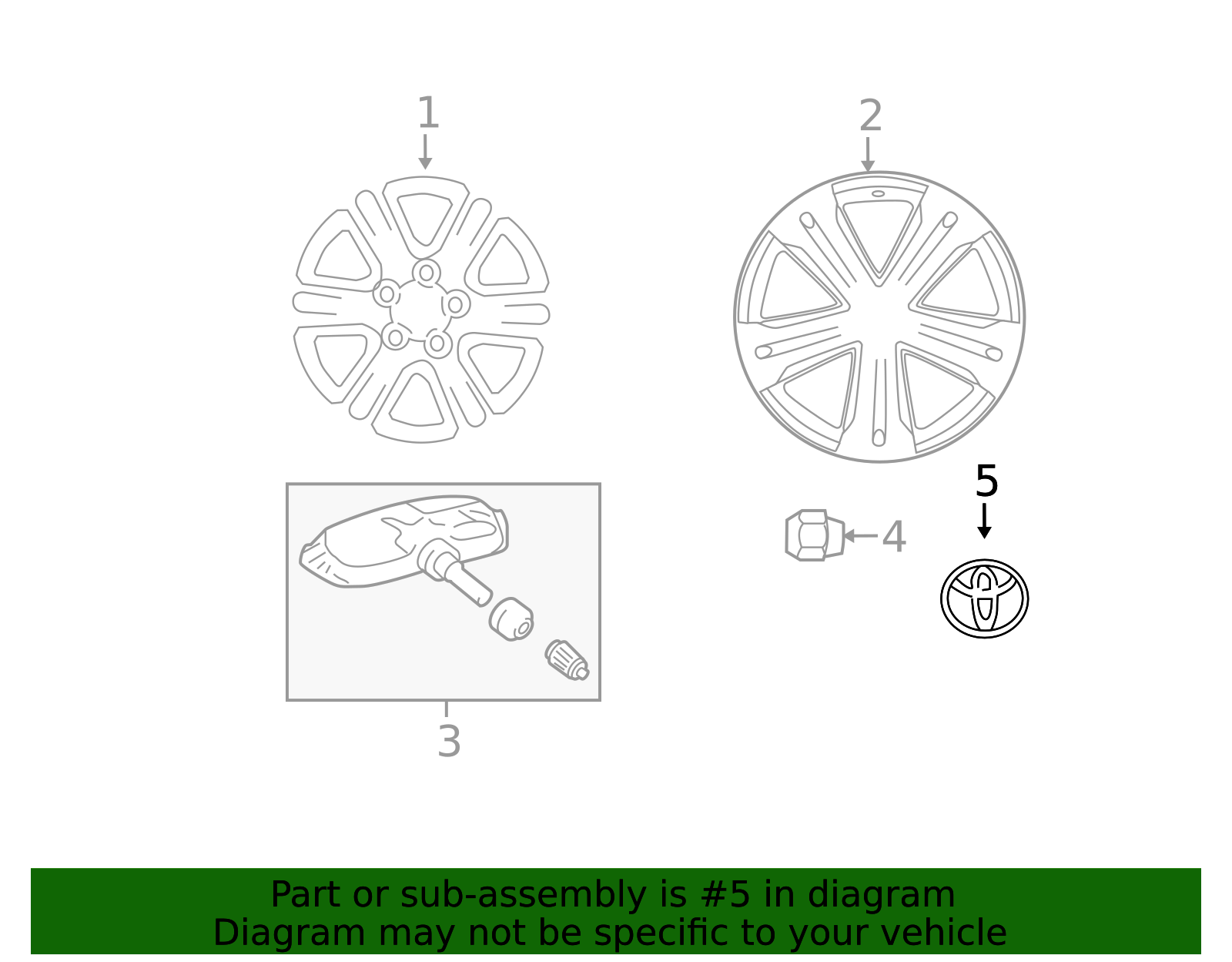 Toyota Parts Ornament Sub-Assembly, Wheel Hub 42603-12730 | Toyota ...