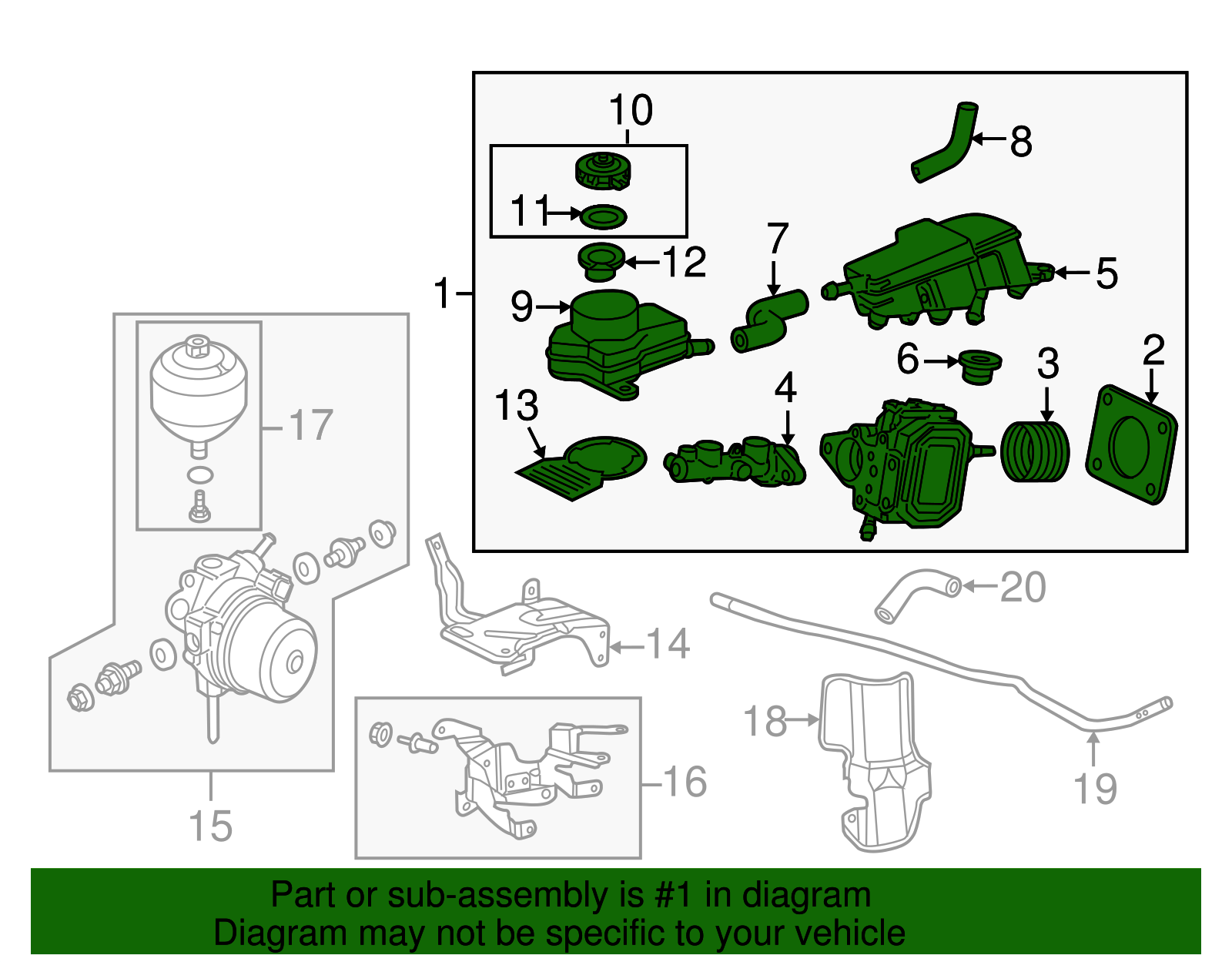 01469-TR2-A05 - Booster Assembly 2012-2015 Honda Civic | Honda Parts Online