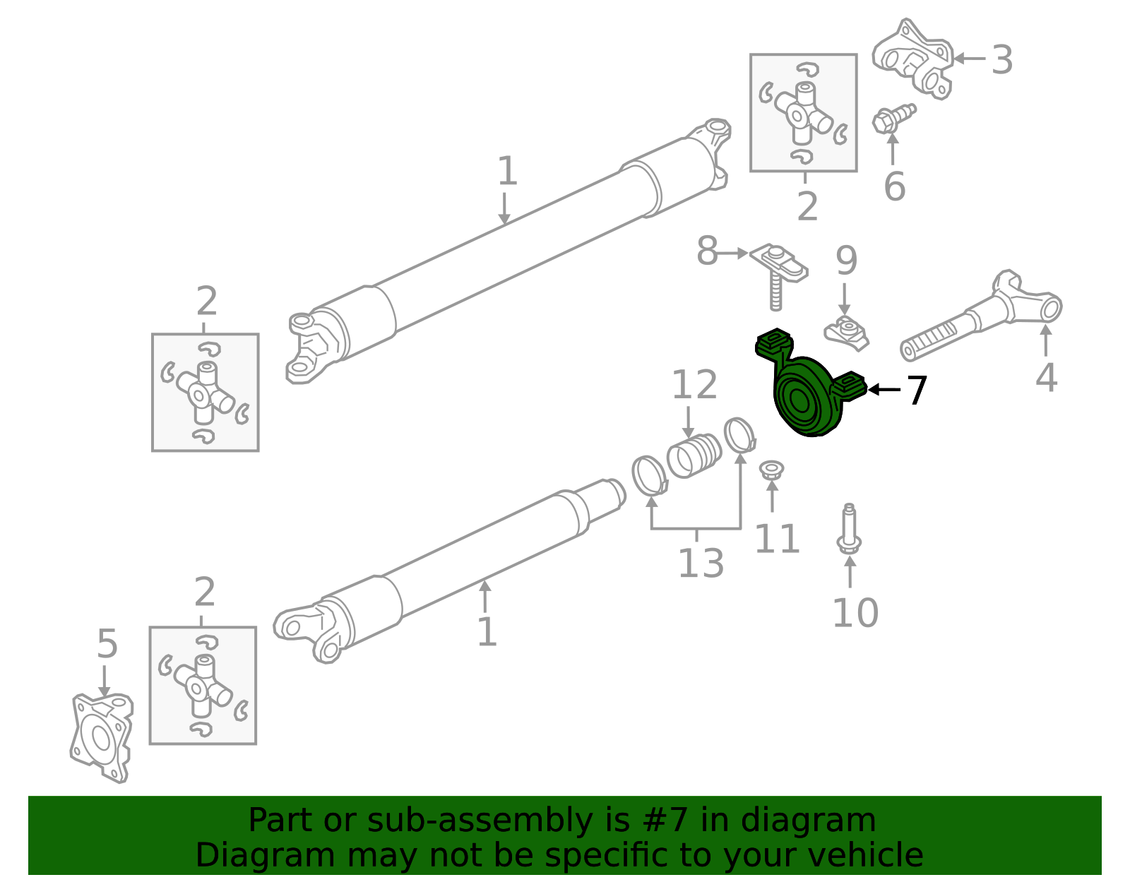 JL1Z-4A499-D - 2005-2024 Ford - Drive Shaft Center Support Bearing ...