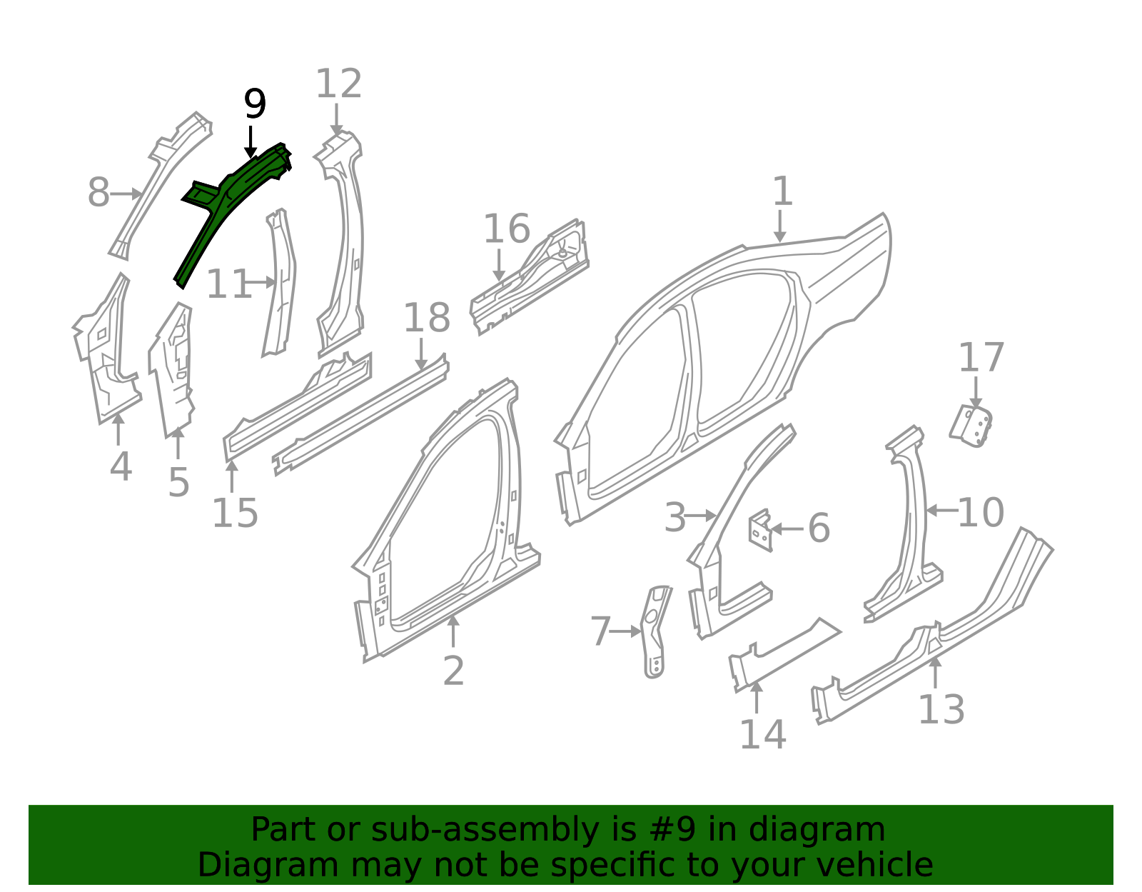 Volvo Body A-Pillar Panel - Structural Side Support - Part #31391328 ...