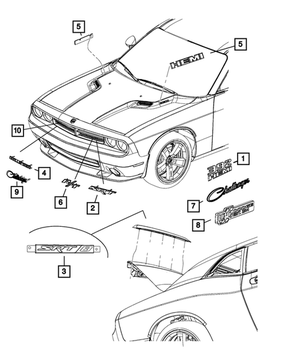 2014 Dodge Challenger 2008-2014 Dodge Challenger CHROME BLACK SCRIPT ...