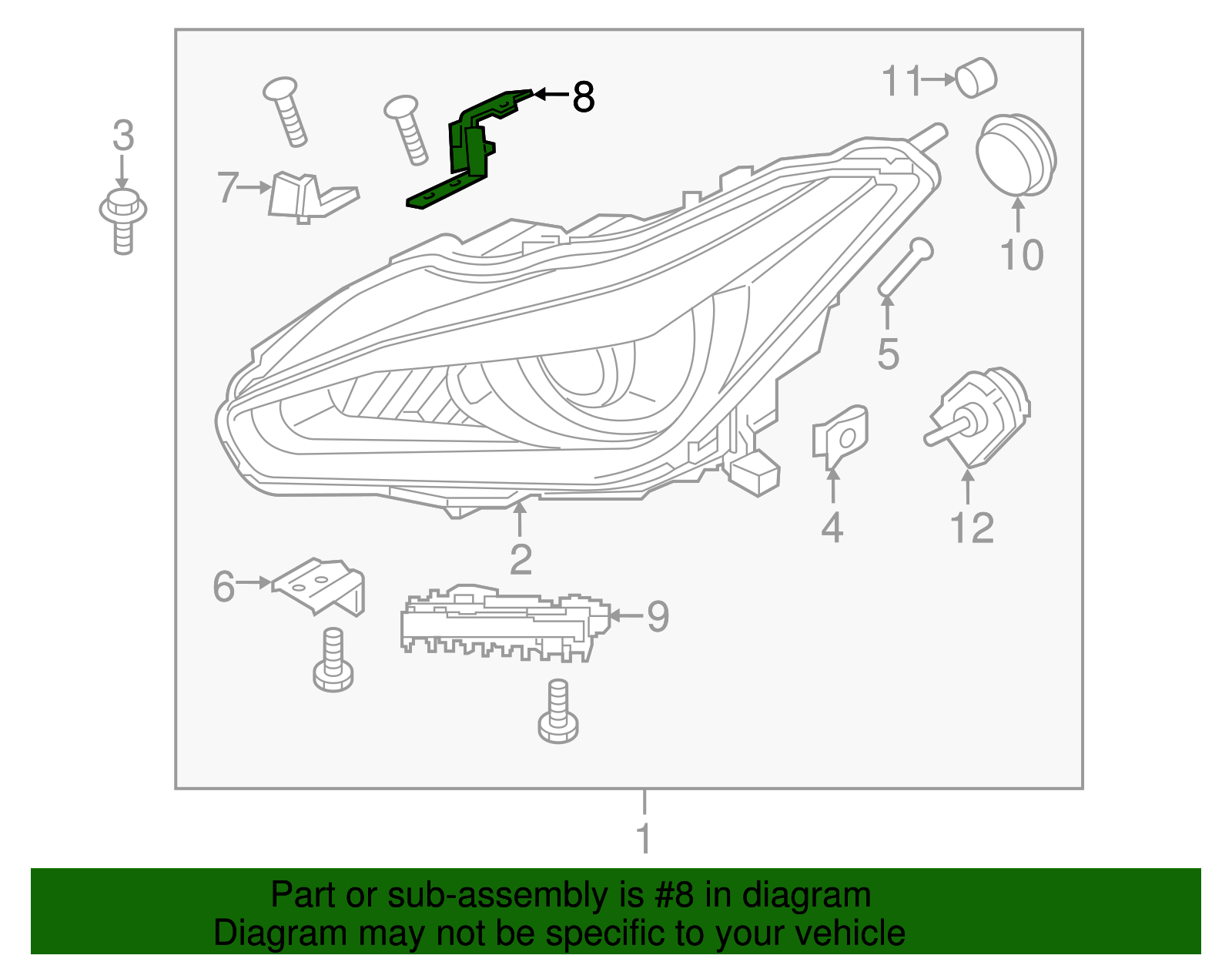 2011-2019 Infiniti Headlamp Assembly Mount Bracket 26042-1MA0A ...
