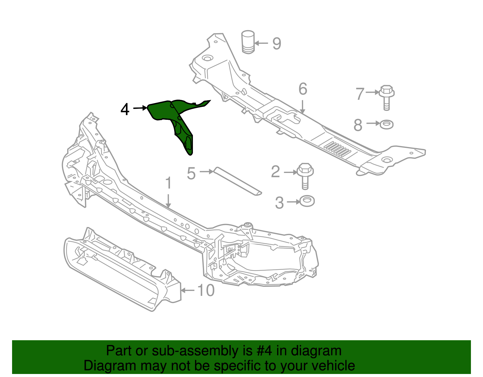30647265 - Radiator Support Bracket - 2008-2013 Volvo C30 | Volvo OEM ...