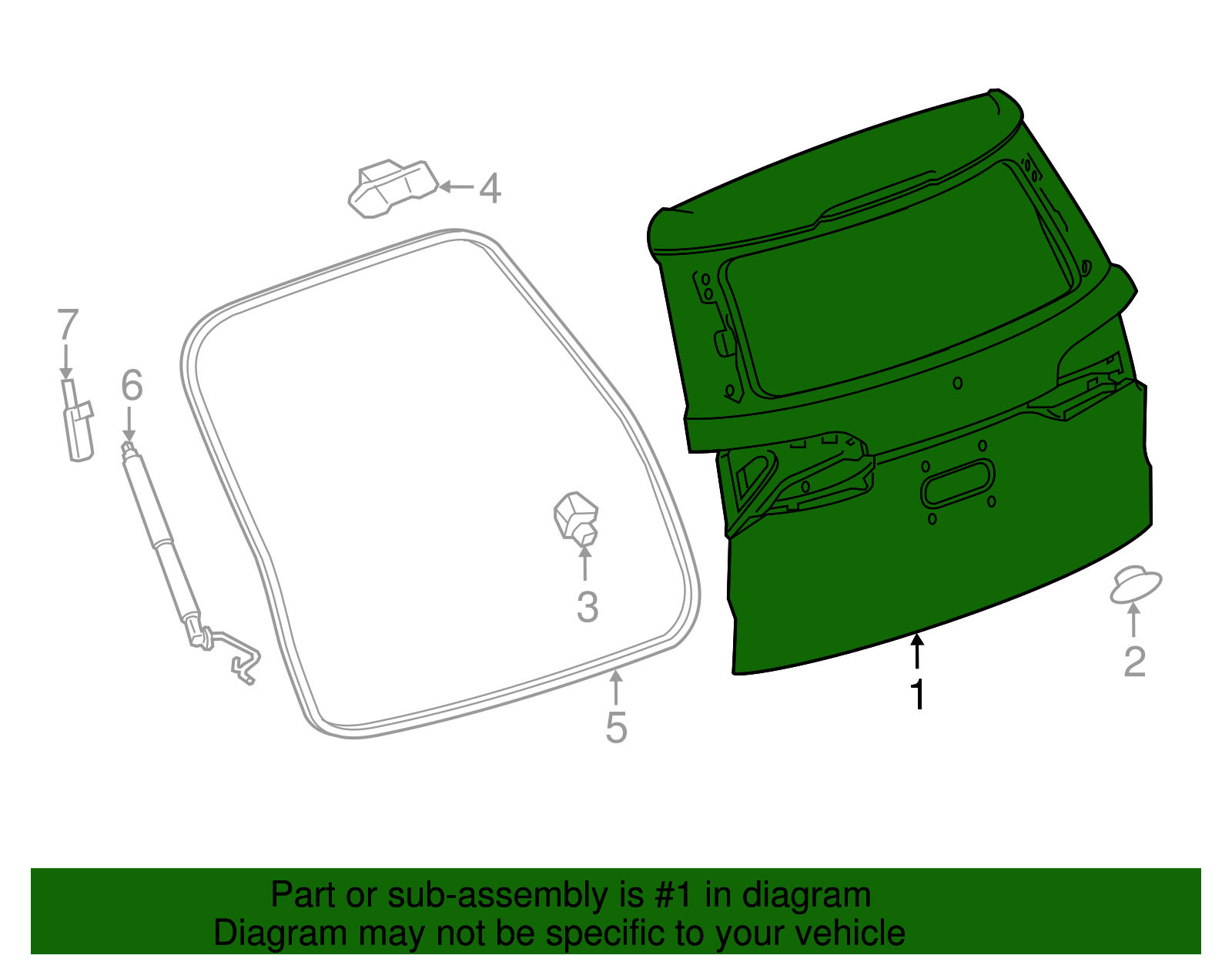 85127769 - Lift Gate 2022-2023 GMC Acadia | GM Parts Warehouse