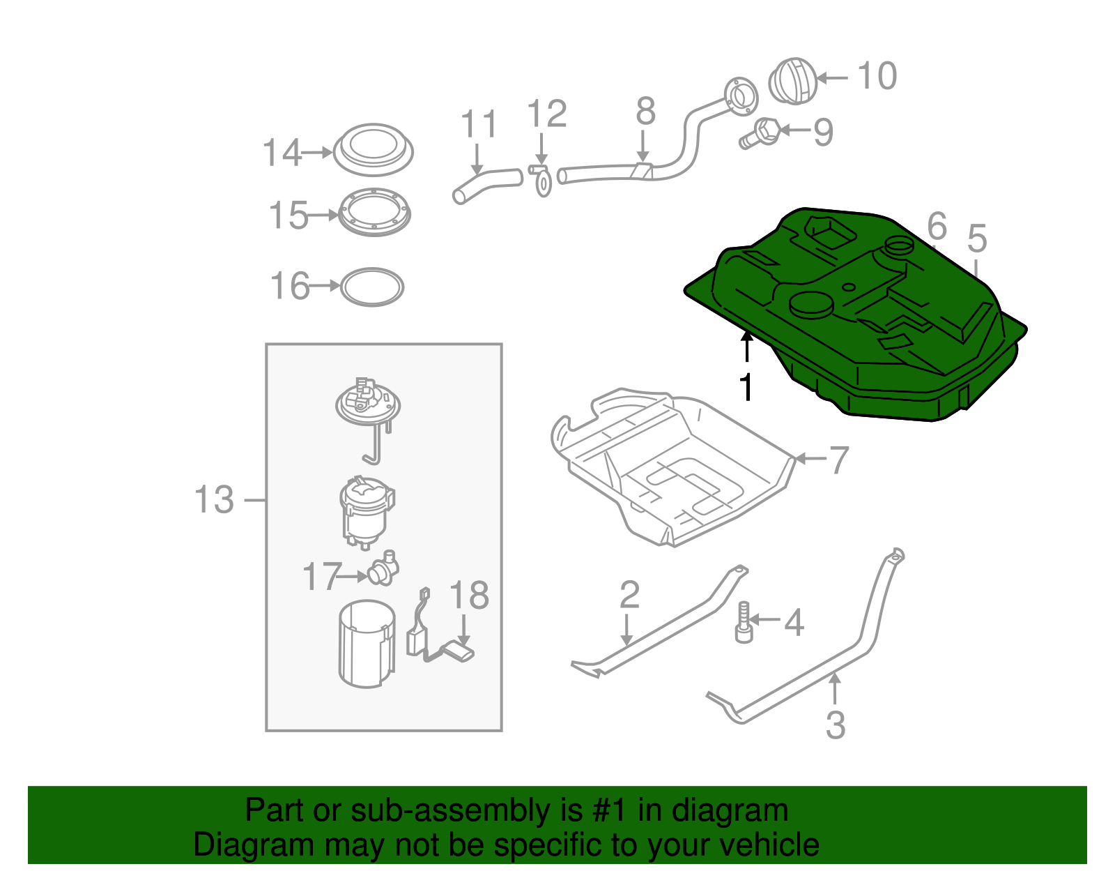 31150-FD500 - Fuel Tank - 2004 2005 Kia Rio | World Kia Parts