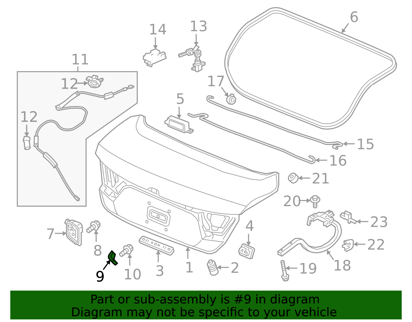 74862-T2A-003 - Deck Lid Striker 2013-2025 Honda | Honda Parts Online