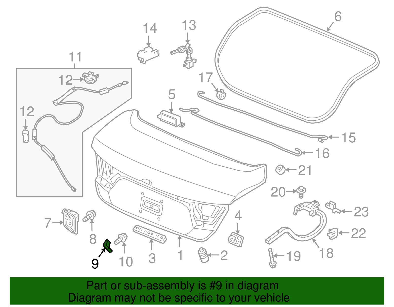 OEM 2013-2025 Honda Deck Lid Striker 74862-T2A-003 | Honda Automotive Parts