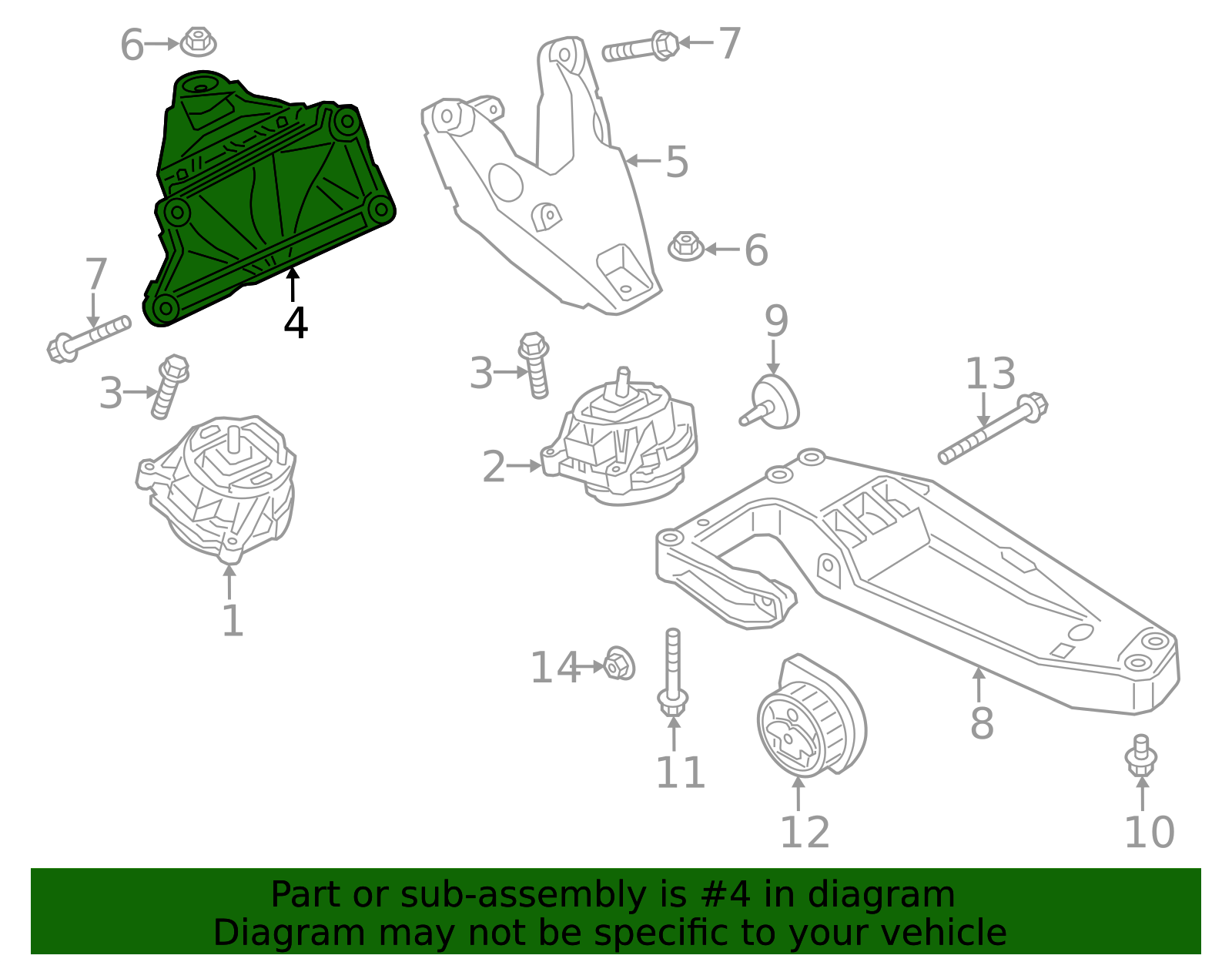 22116784824 - Engine Support (22-11-6-784-824) | BMW of South Atlanta Parts