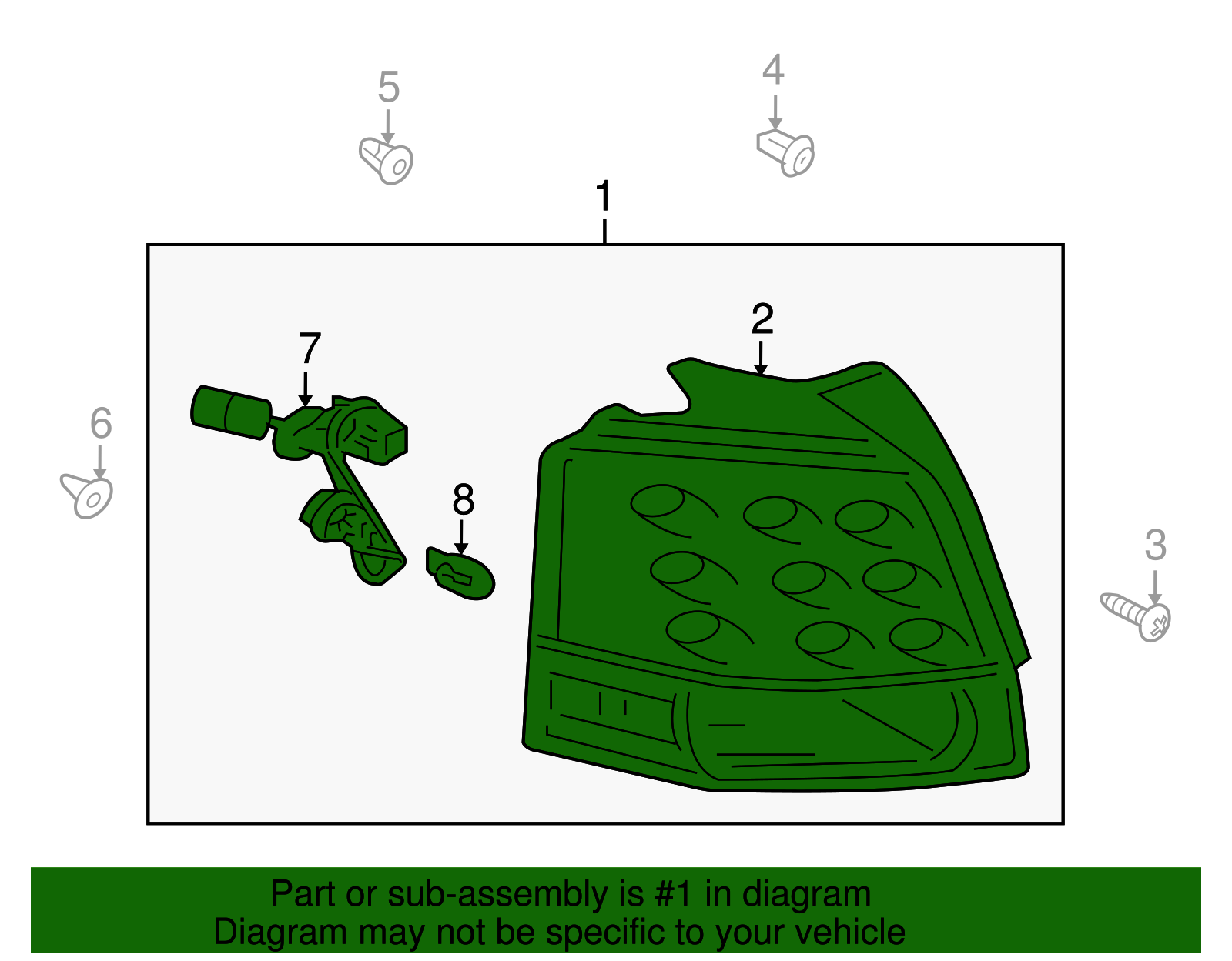 2007-2013 Mitsubishi Outlander Combo Lamp Assembly 8330A379 ...