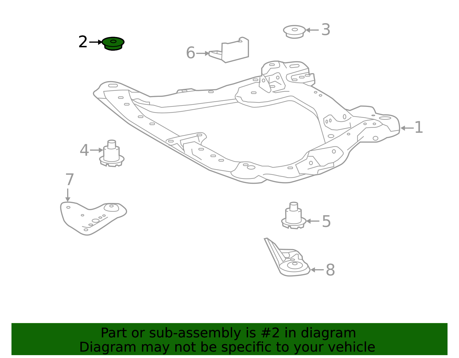 2005-2018 Toyota Front Brace Stopper 52213-06080 | Toyota Parts Center