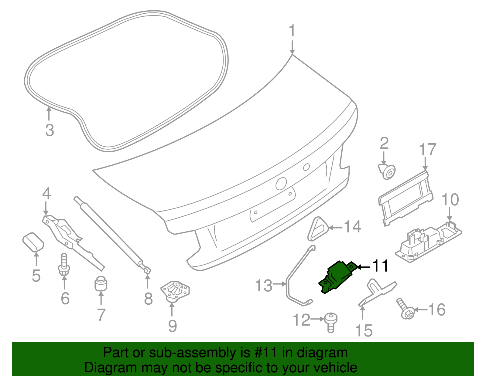 Genuine BMW 51-24-7-304-559 | Trunk Lid Lock Actuator | FREE Shipping ...